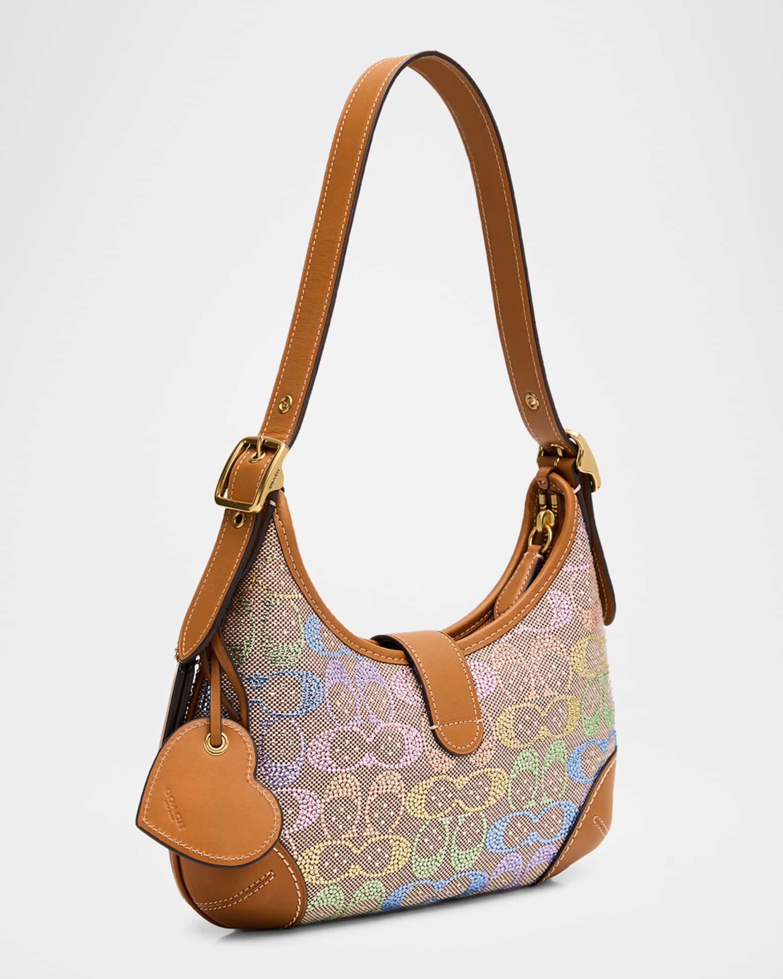 Coach Crystal Logo Shoulder Bag | Neiman Marcus