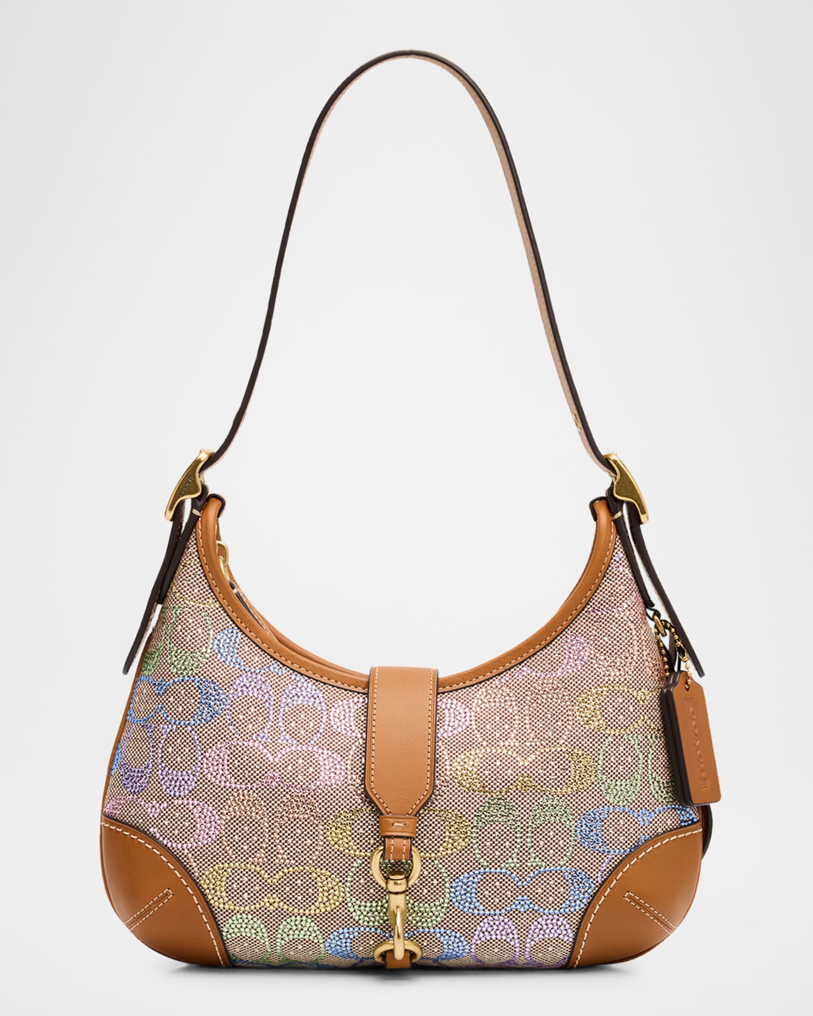 Coach Crystal Logo Shoulder Bag | Neiman Marcus