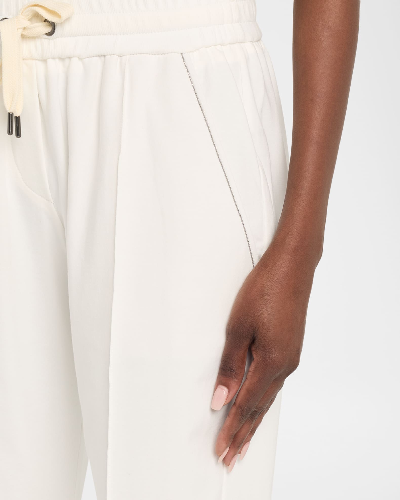 Brunello Cucinelli Monili-Trim Cotton Slim-Leg Ankle Drawstring Pants ...