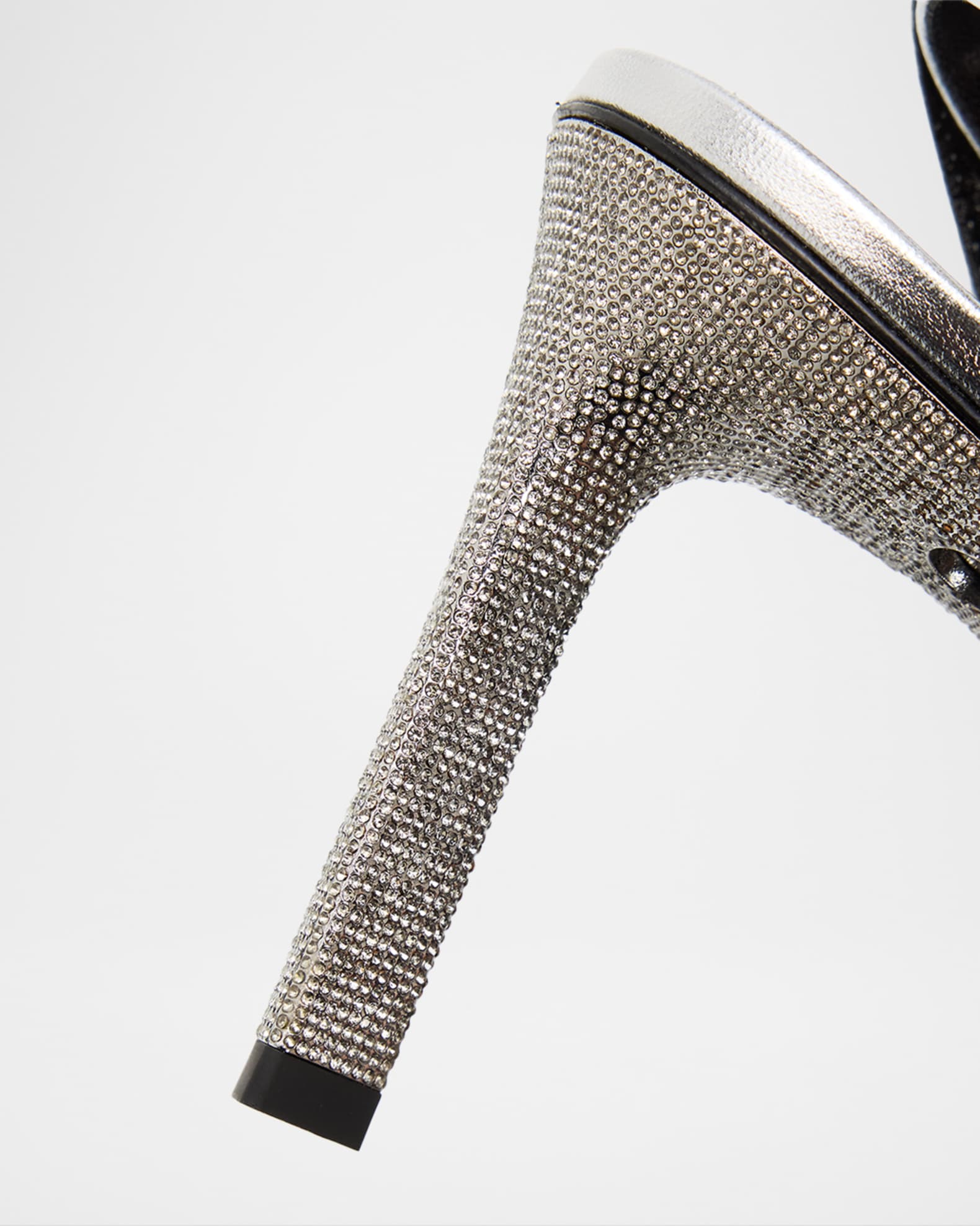 Tory Burch 85mm Metallic Leather Pave Sandals | Neiman Marcus
