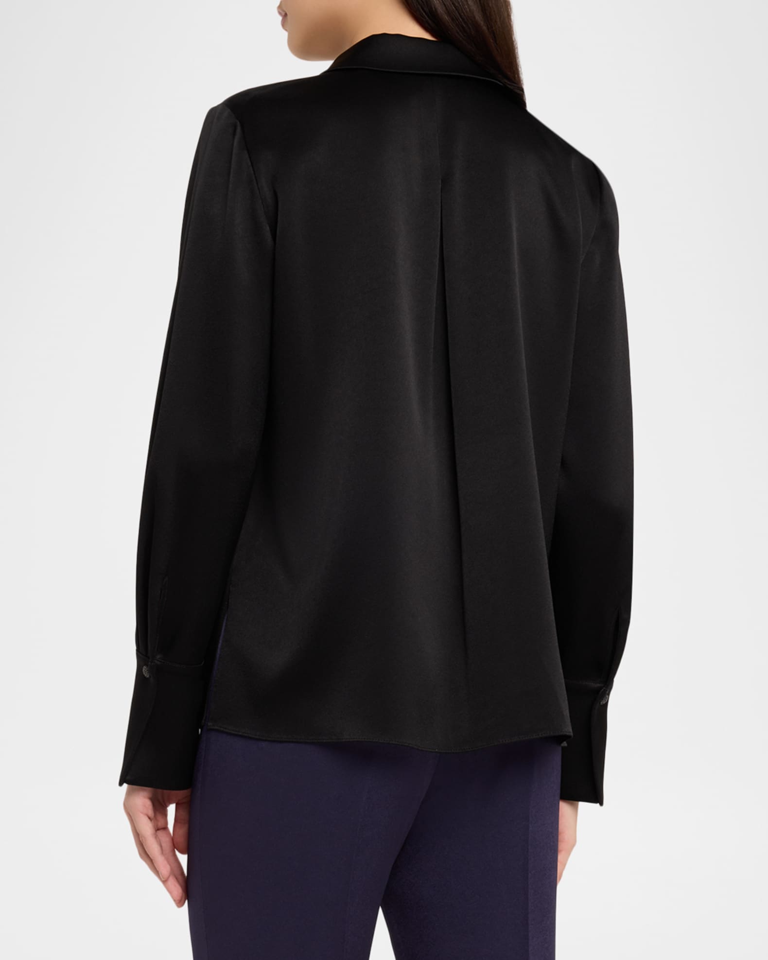Ungaro Layne Satin Button-Front Blouse | Neiman Marcus