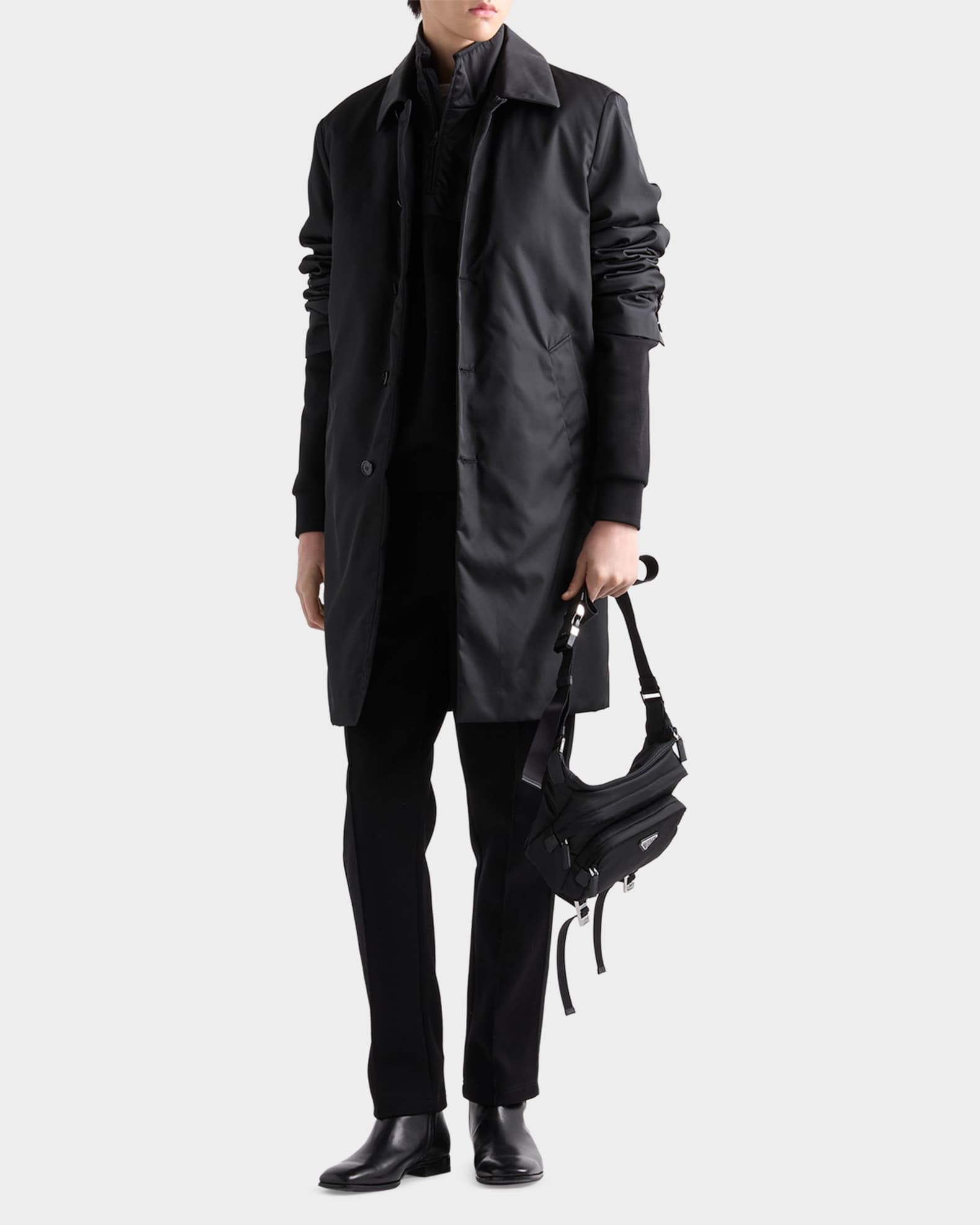 Prada Men's Cotton Fleece Zip Jacket | Neiman Marcus
