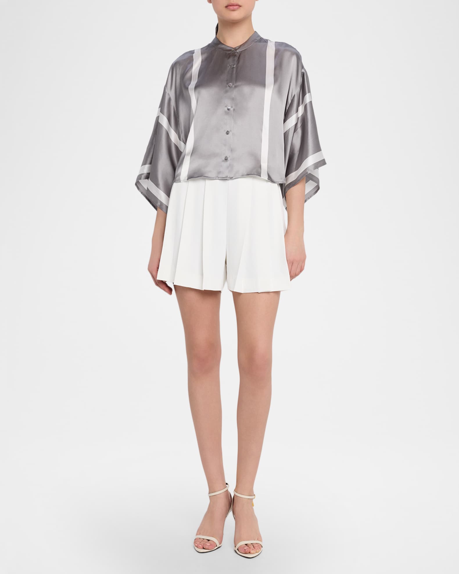 L'Agence Naamah Pleated Shorts | Neiman Marcus