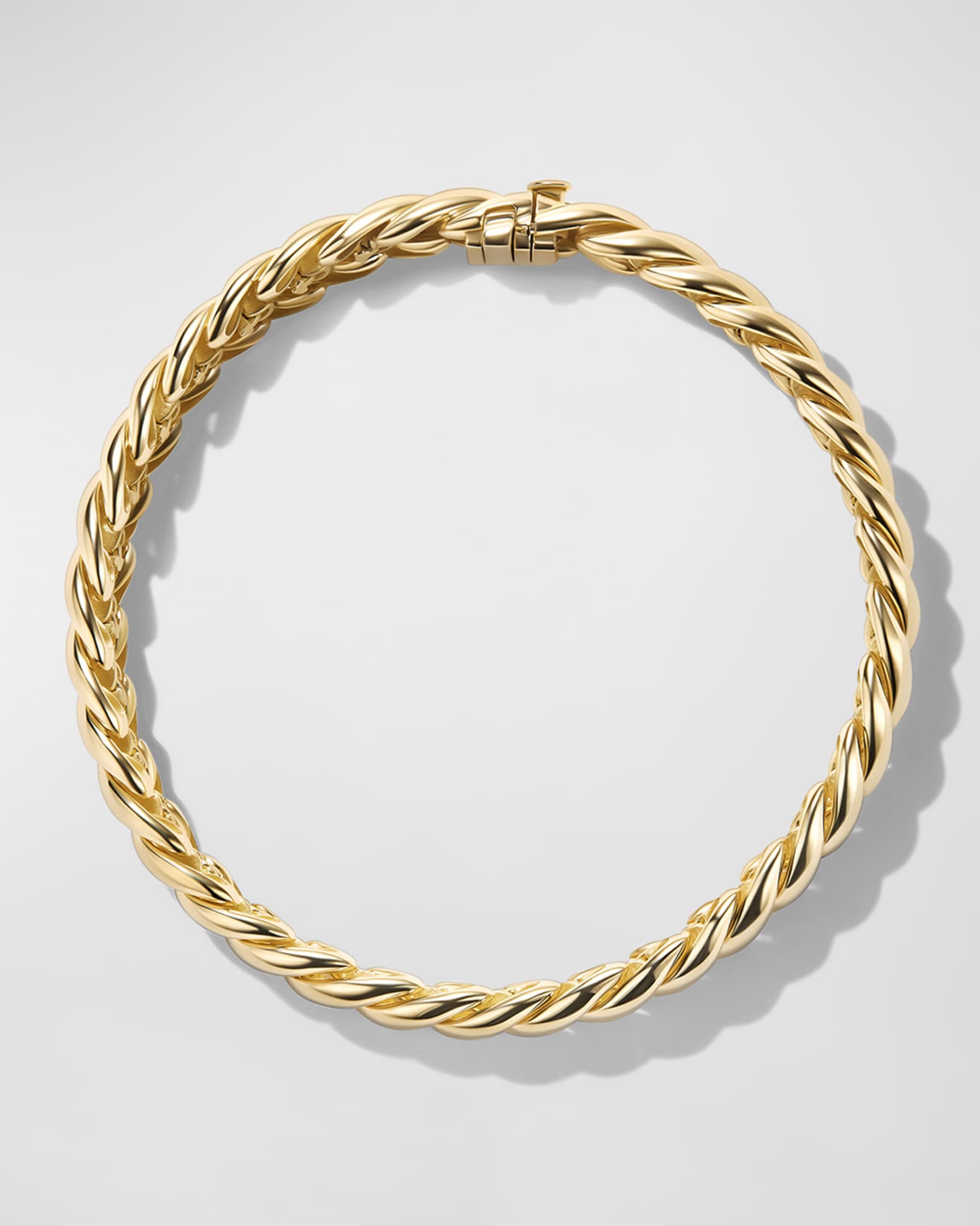 David Yurman Sculpted Cable Bracelet in 18K Gold, 8.5mm | Neiman Marcus