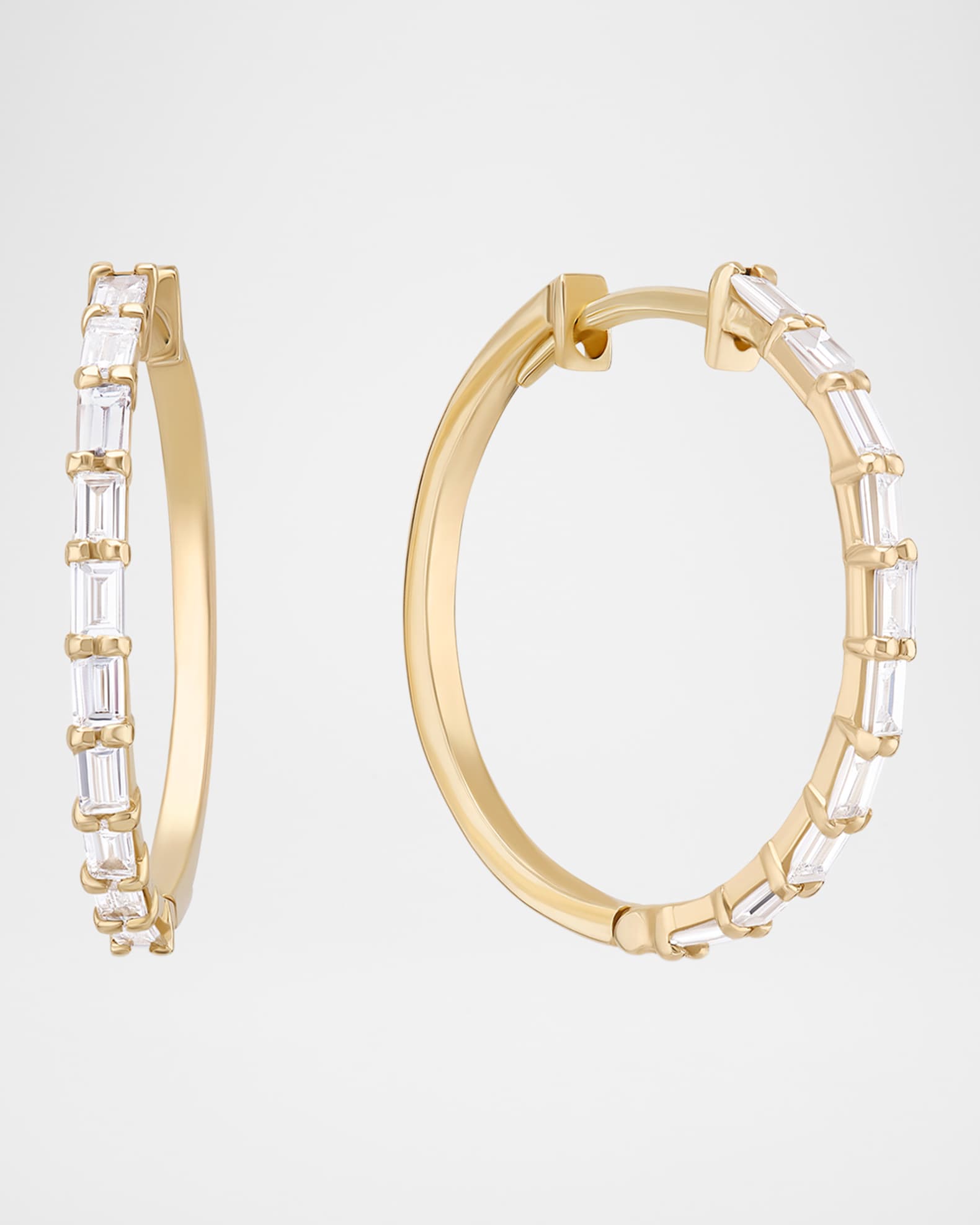 LANA Mini Baguette Diamond Hoop Earrings | Neiman Marcus