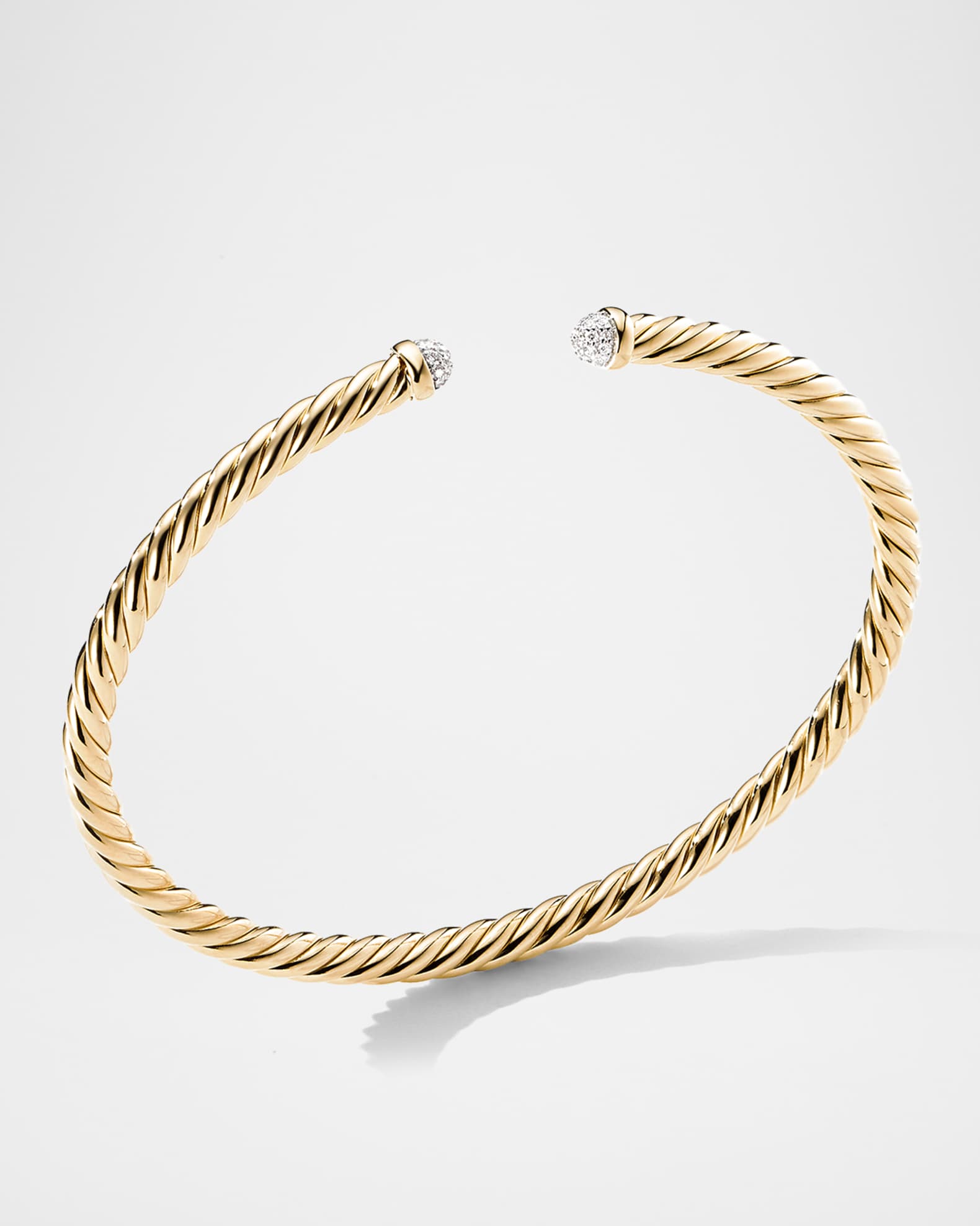 David Yurman 4mm Cable Flex Bracelet in 18K Gold | Neiman Marcus