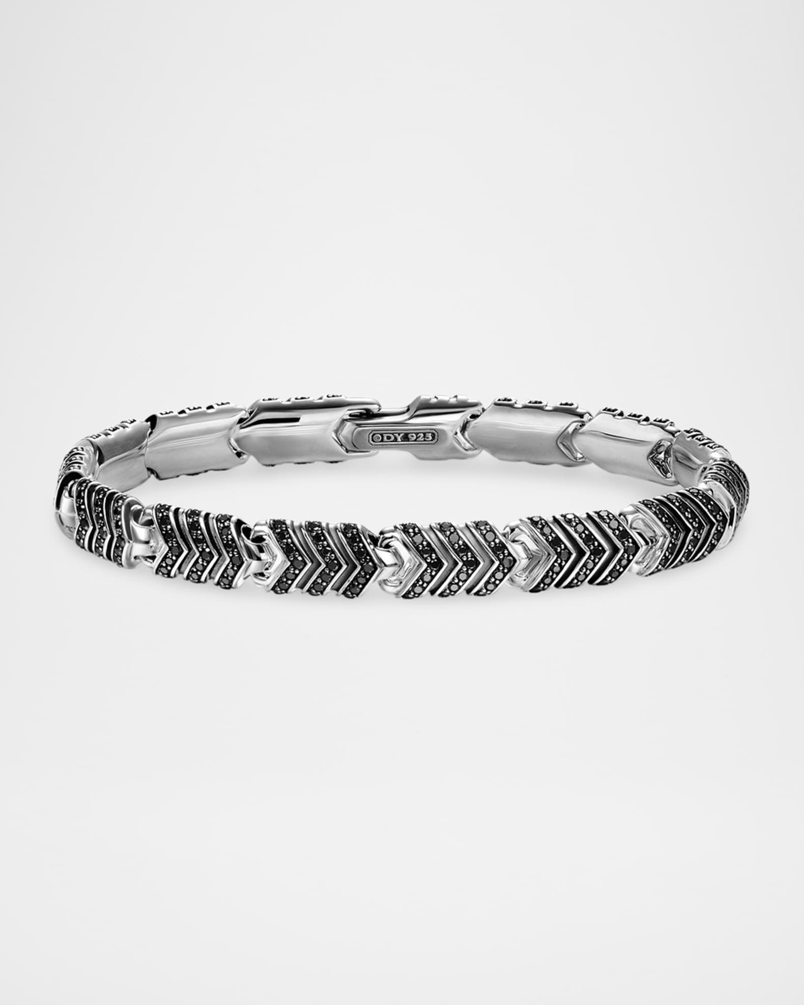David Yurman Men's Chevron Link Bracelet in Silver with Diamonds, 7.6mm ...