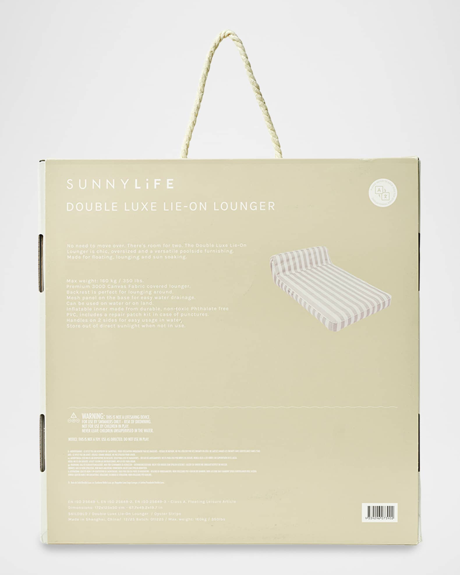 SUNNYLiFE Double Luxe Lie-On Lounger Inflatable Pool Float | Neiman Marcus