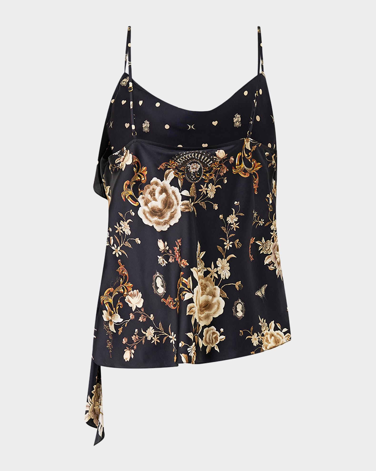 Camilla Flamenco Folklore Asymmetric Draped Top | Neiman Marcus