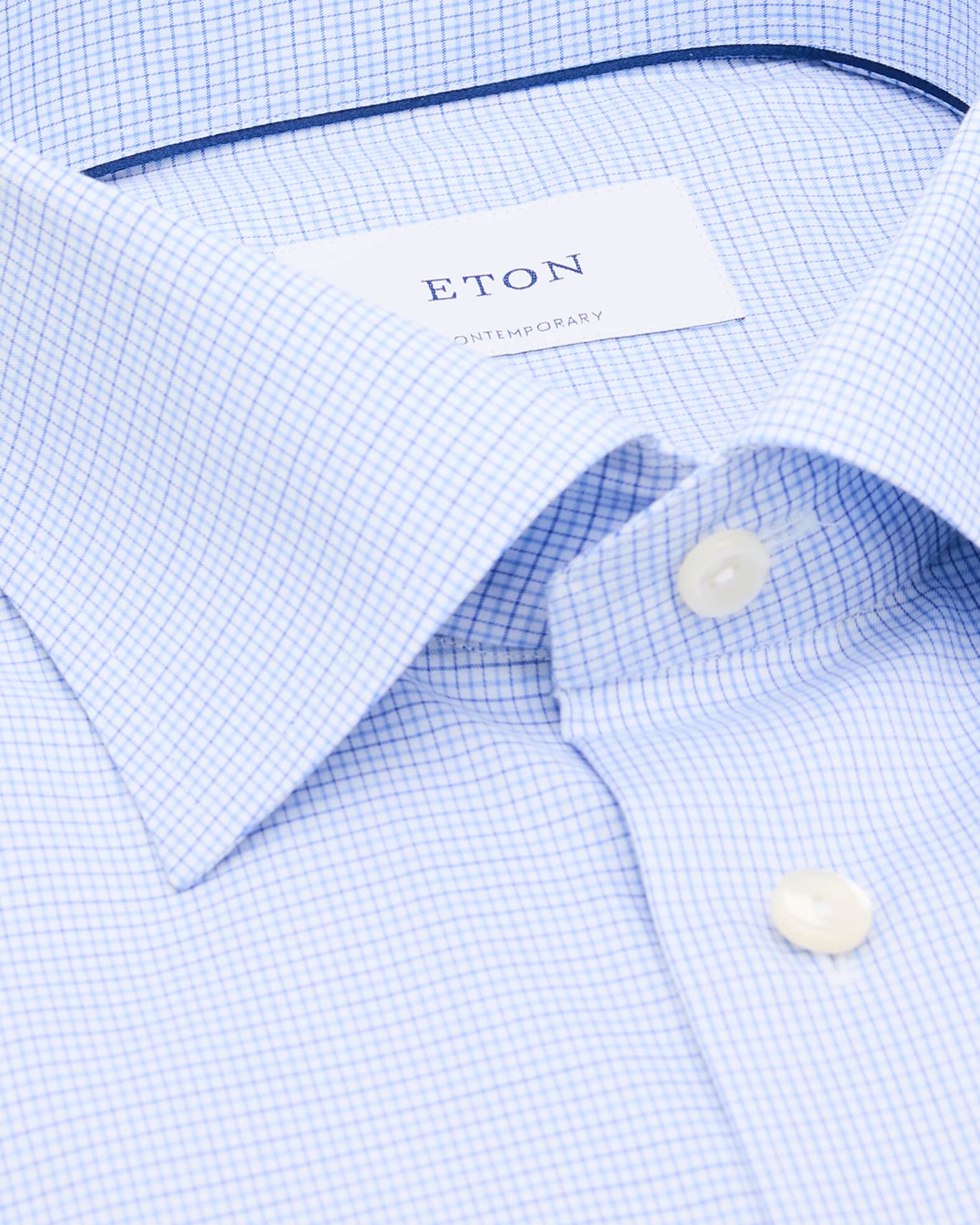 Eton Men's Contemporary Fit Micro-Check Signature Twill Dress Shirt ...