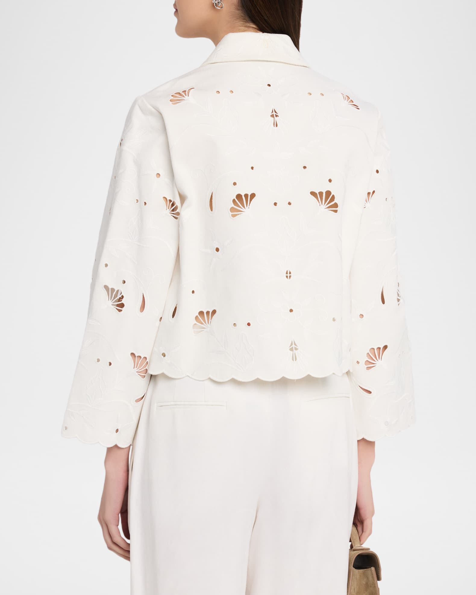 Elie Tahari Marianna Eyelet Embroidered Cotton Jacket | Neiman Marcus