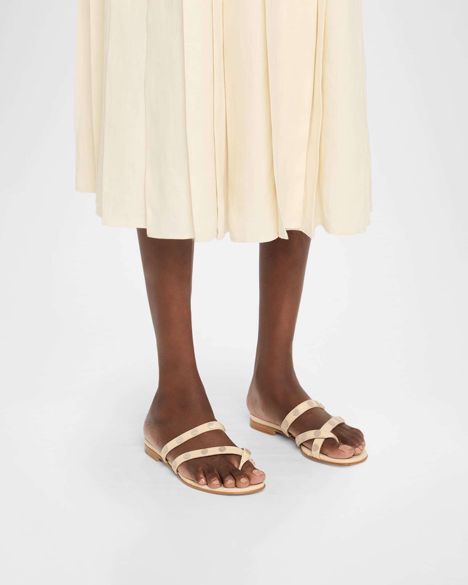 Manolo Blahnik Irafli Leather Thong Sandals | Neiman Marcus