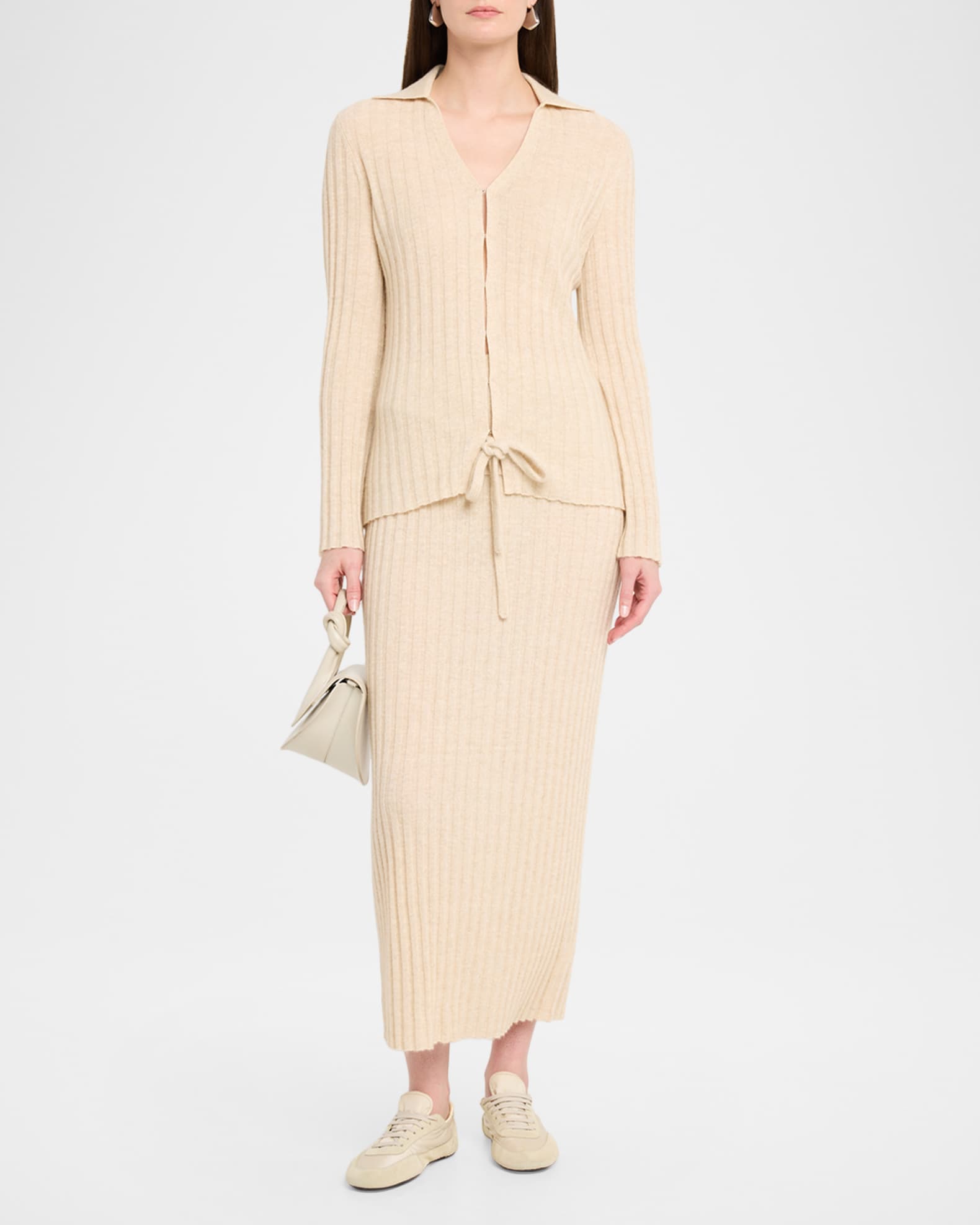 Guest in Residence Lia Low-Rise Cashmere-Blend Skirt | Neiman Marcus