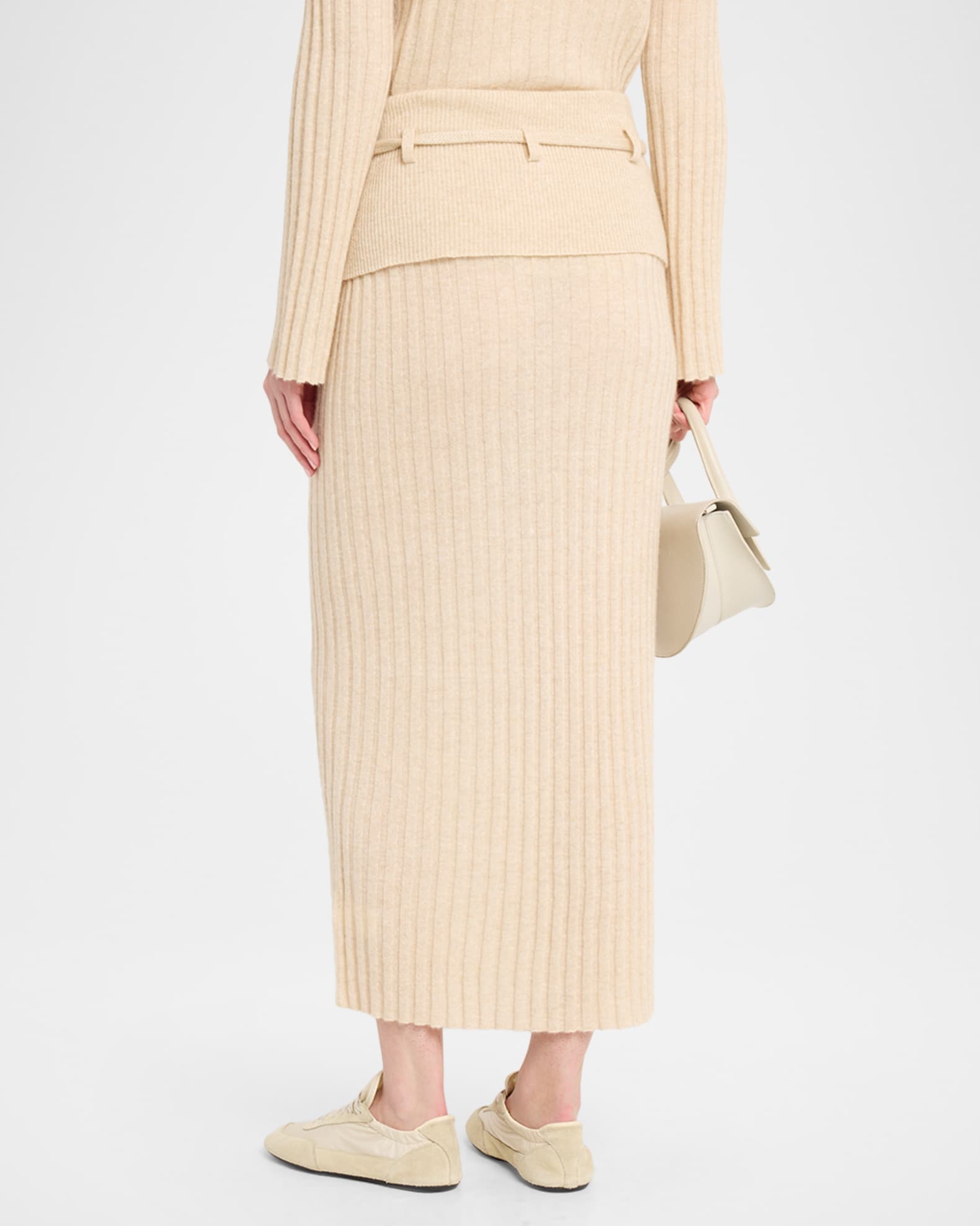 Guest in Residence Lia Low-Rise Cashmere-Blend Skirt | Neiman Marcus