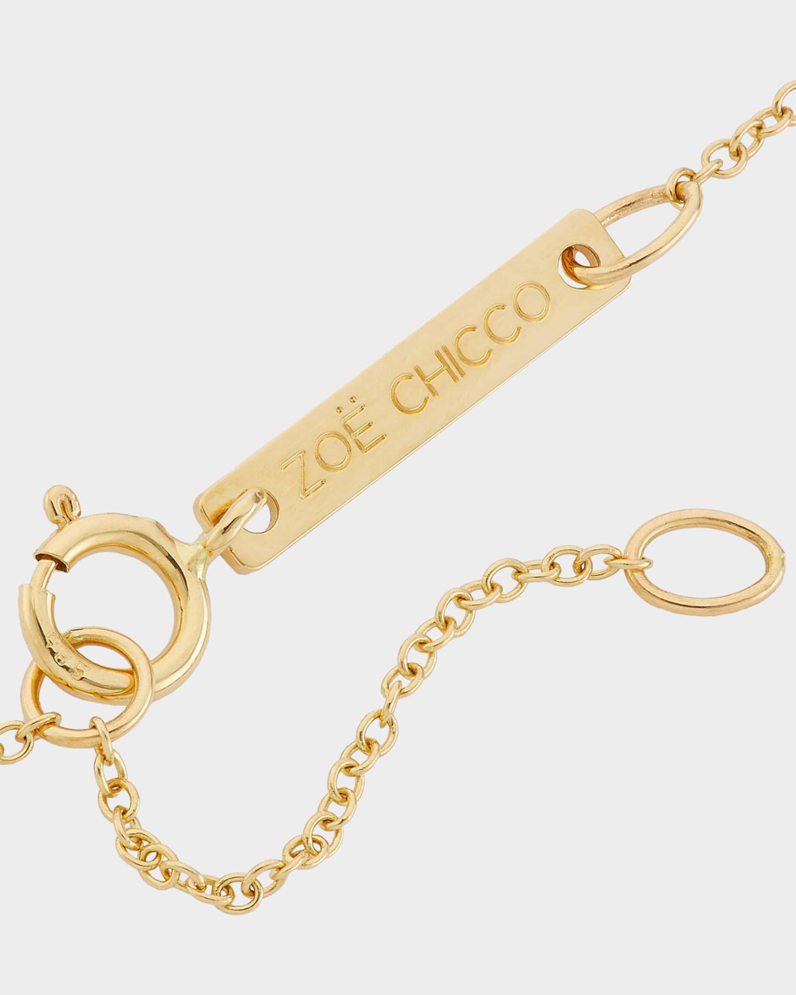 Zoe Chicco 14K Yellow Gold Diamond Bar Circle Pendant Necklace | Neiman ...