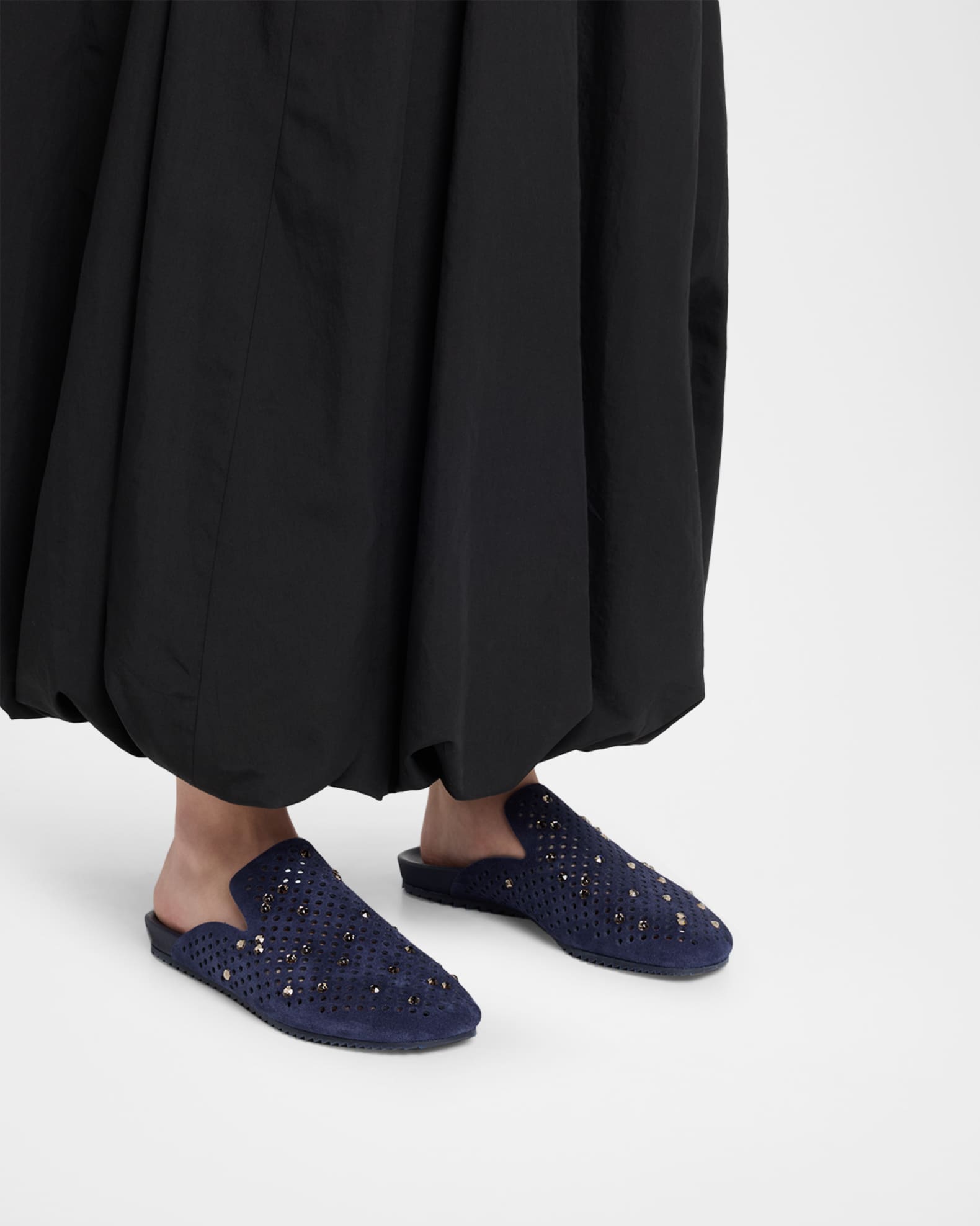 Pedro Garcia Braidy Embellished Suede Utility Clogs | Neiman Marcus