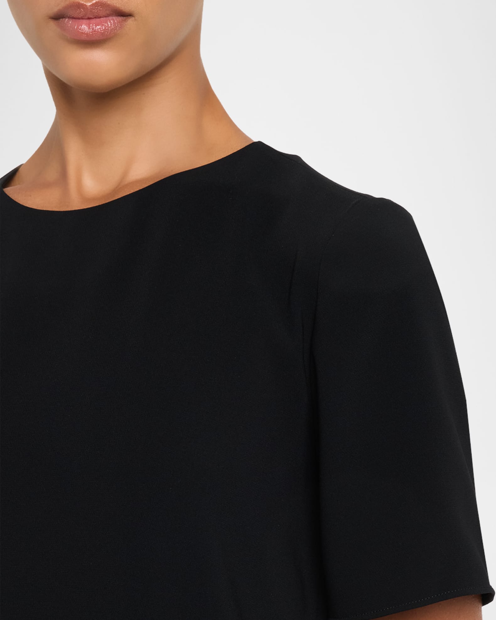 THE ROW Robi Short-Sleeve Cady Maxi Dress | Neiman Marcus