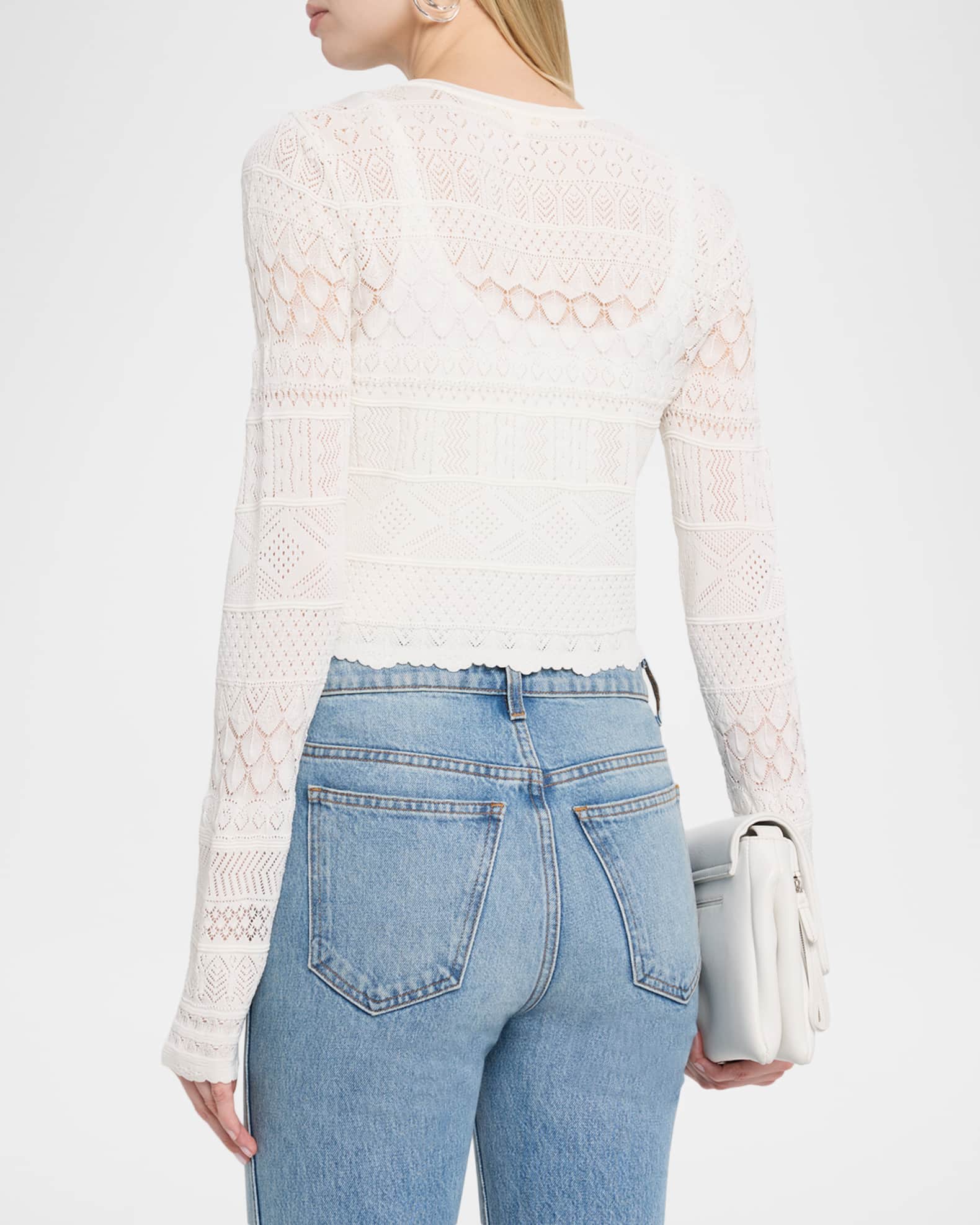 LoveShackFancy Brigette Pointelle Knit Cardigan | Neiman Marcus