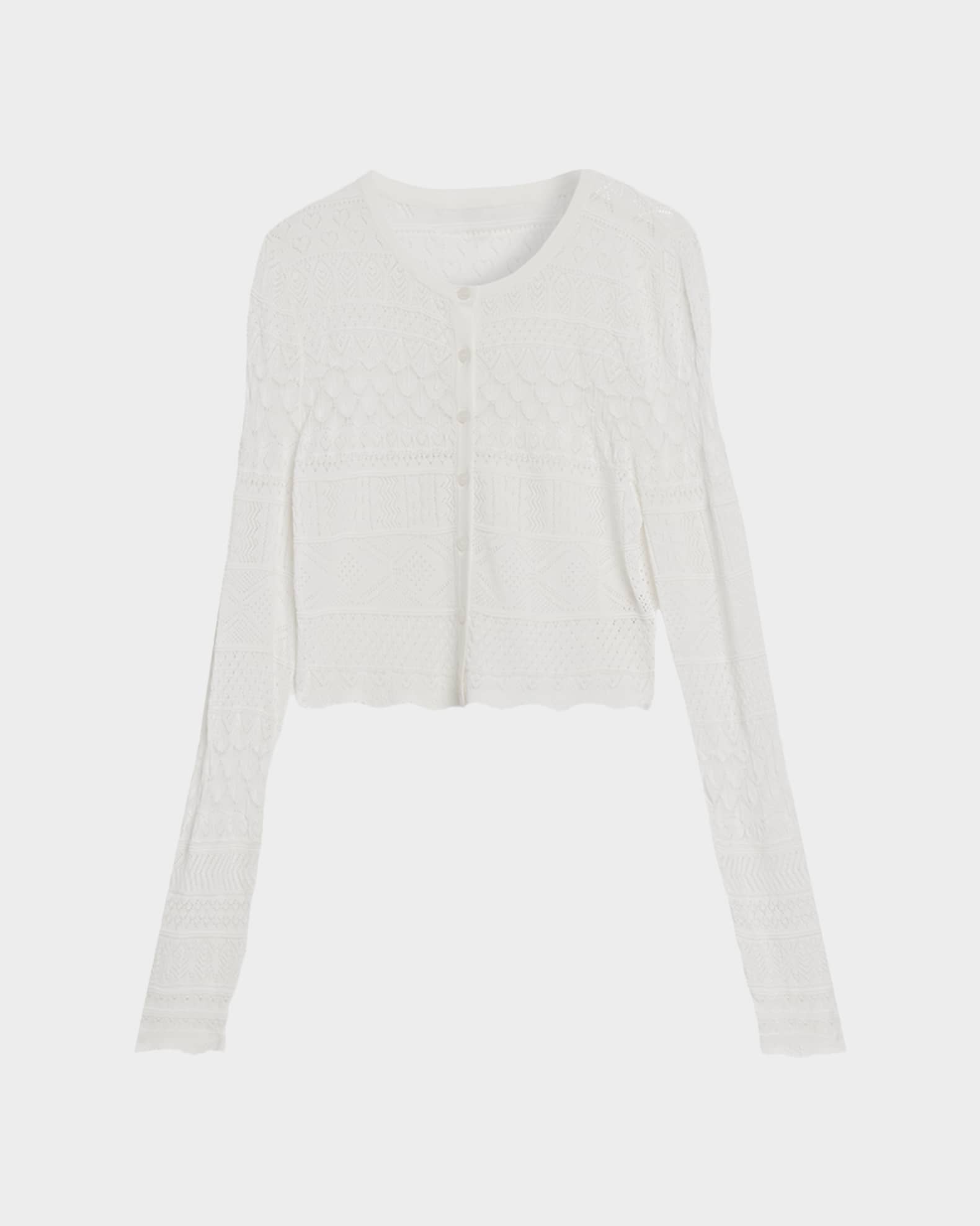 LoveShackFancy Brigette Pointelle Knit Cardigan | Neiman Marcus