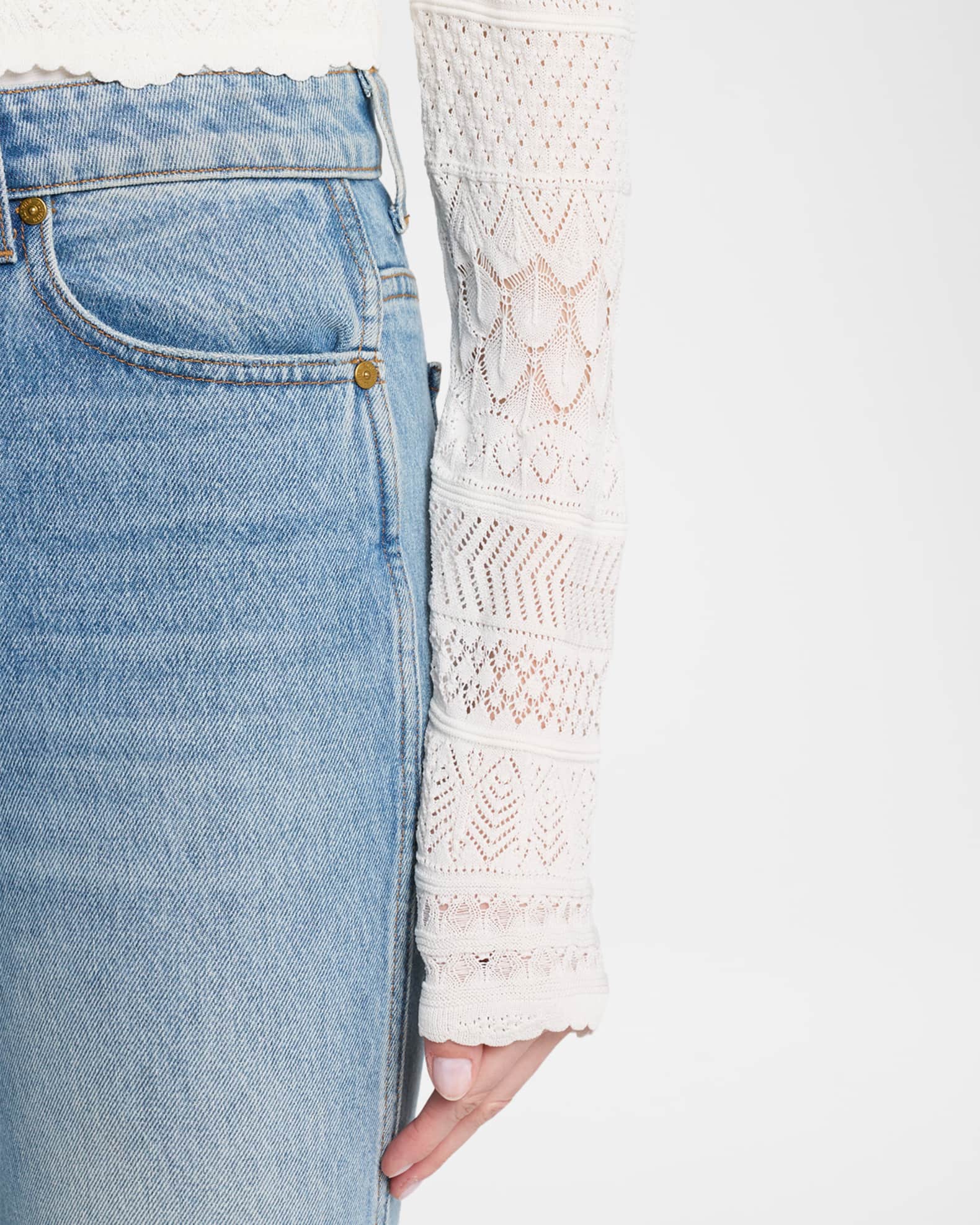 LoveShackFancy Brigette Pointelle Knit Cardigan | Neiman Marcus