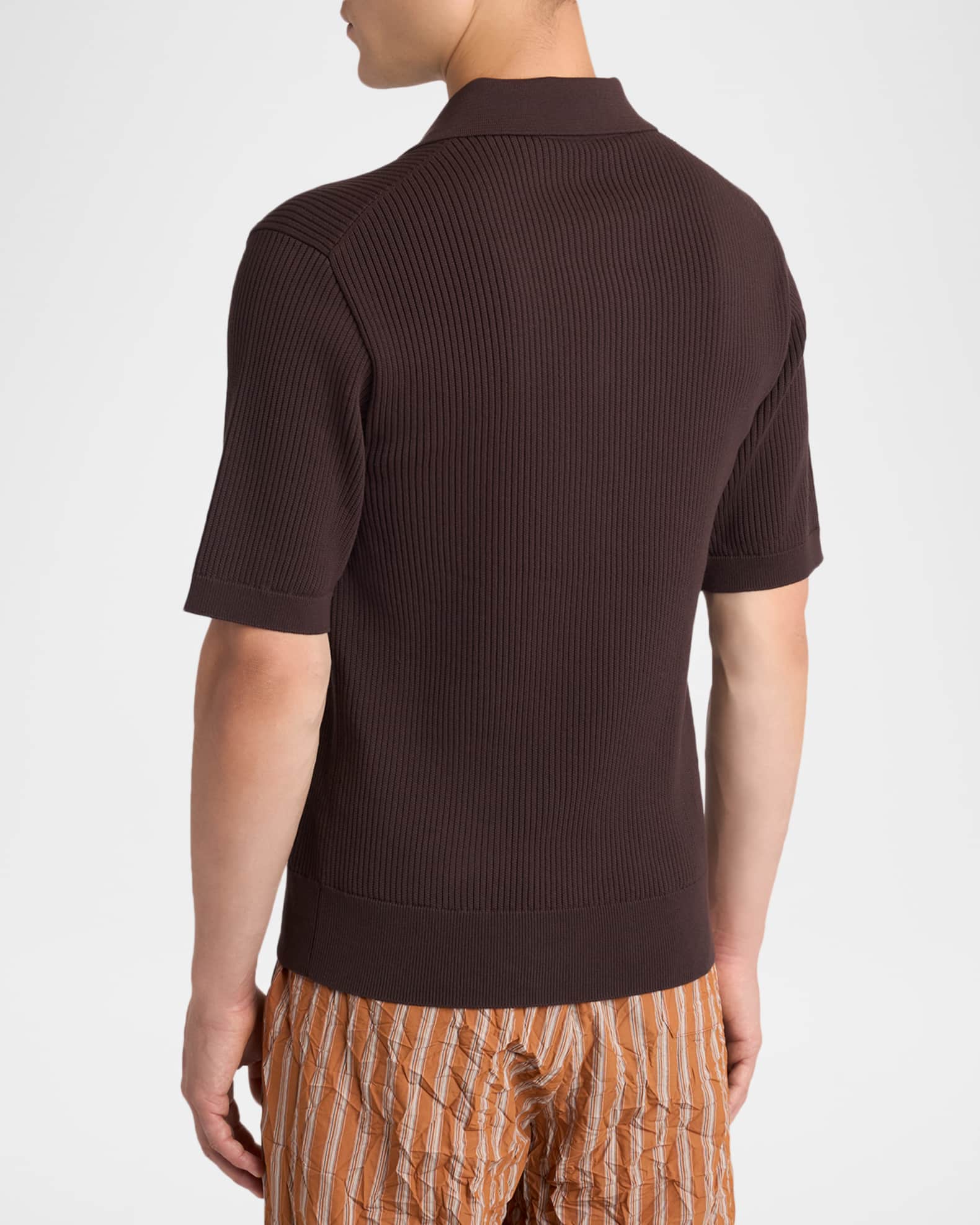 Dolce&Gabbana Men's Cotton Ribbed Polo Shirt | Neiman Marcus