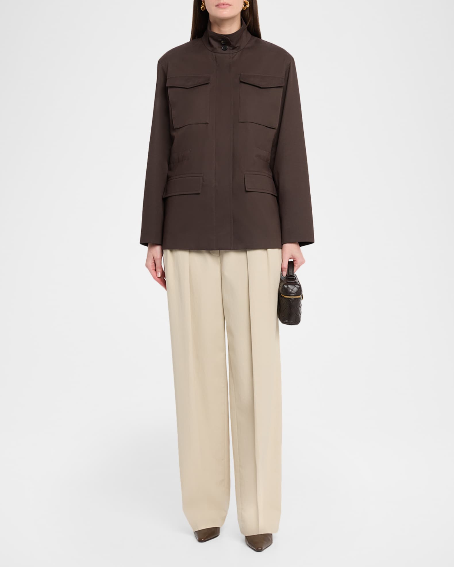 THE ROW Floriane Cotton-Cashmere Utility Jacket | Neiman Marcus