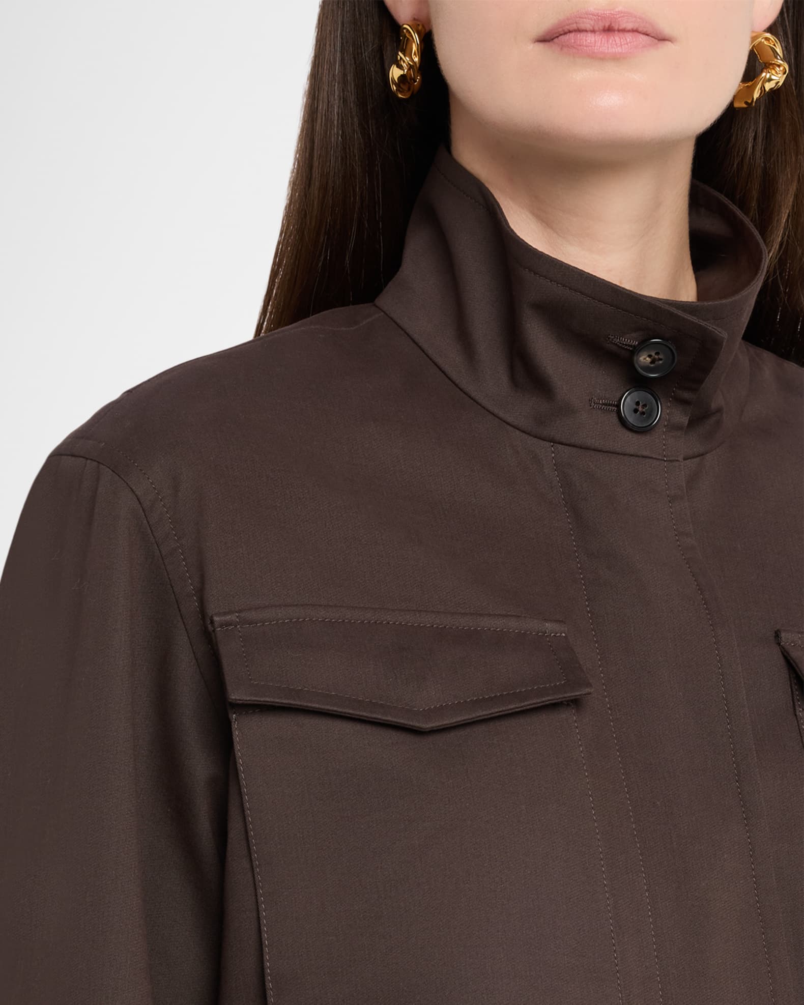 THE ROW Floriane Cotton-Cashmere Utility Jacket | Neiman Marcus