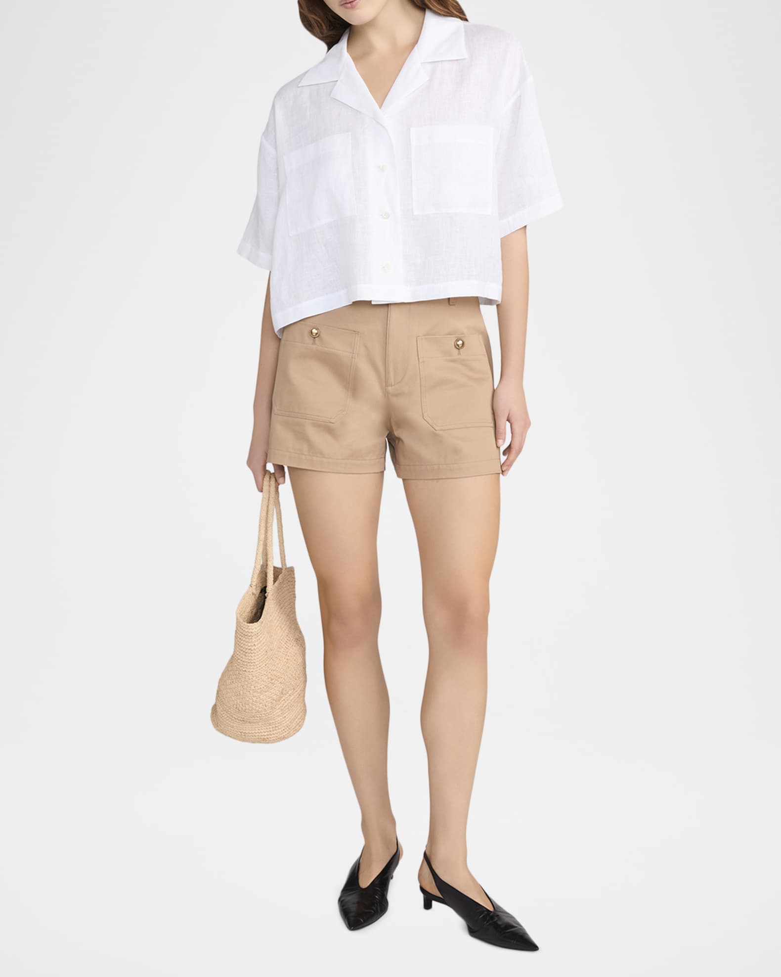 FRAME The Linen Pocket Top | Neiman Marcus