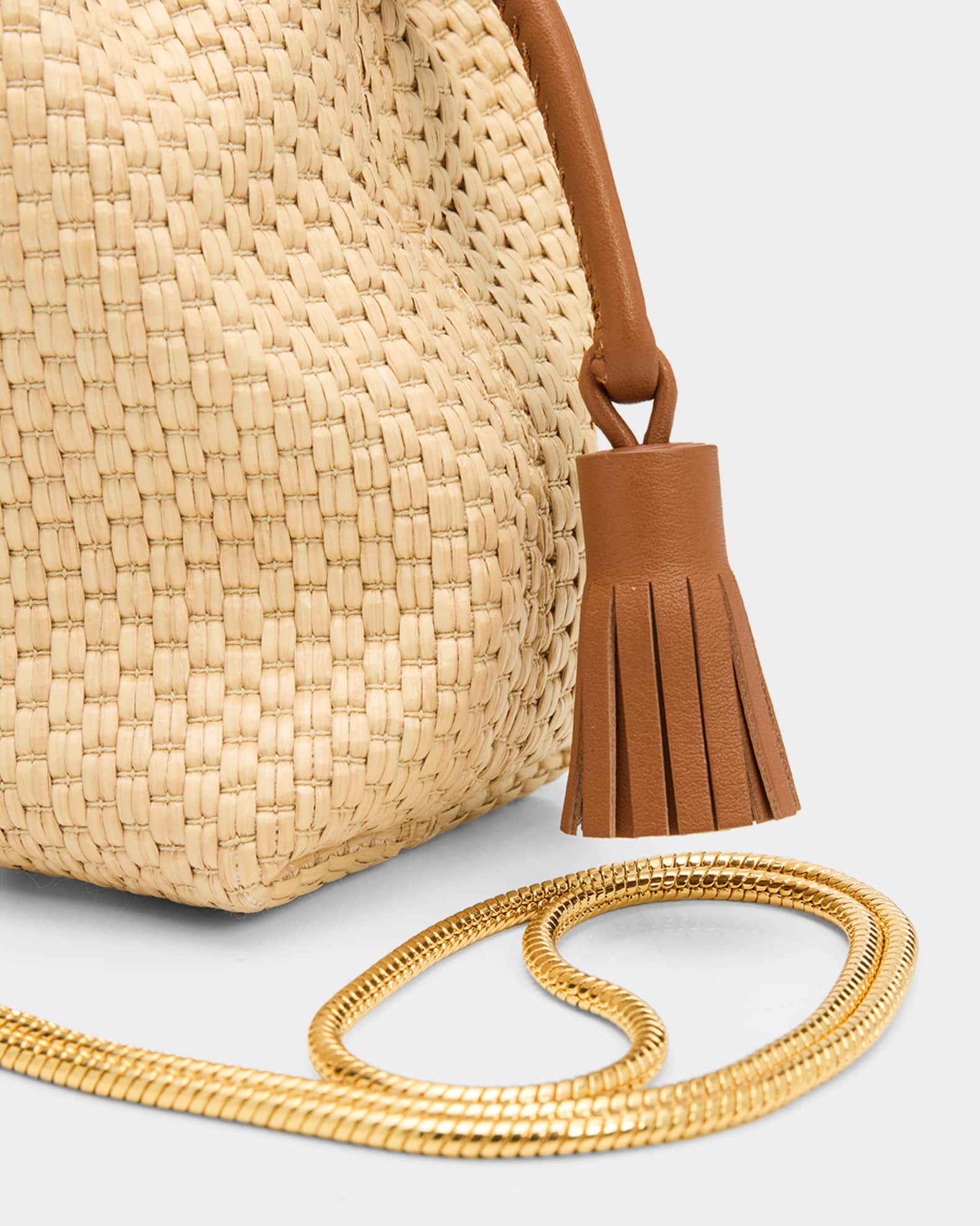 Veronica Beard Stash Small Raffia Drawstring Shoulder Bag | Neiman Marcus