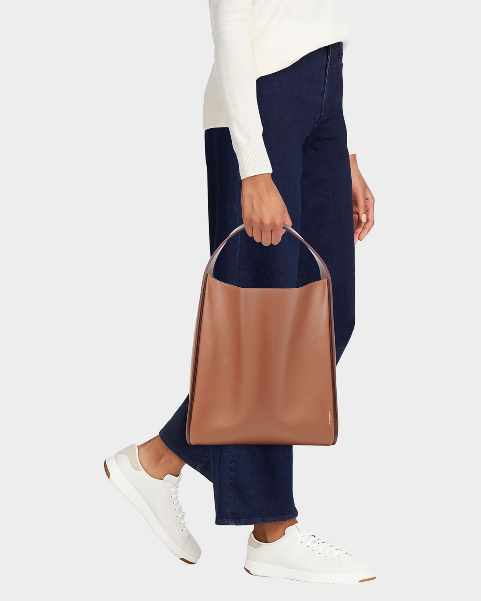 Jil Sander Pivot Leather Tote Bag | Neiman Marcus