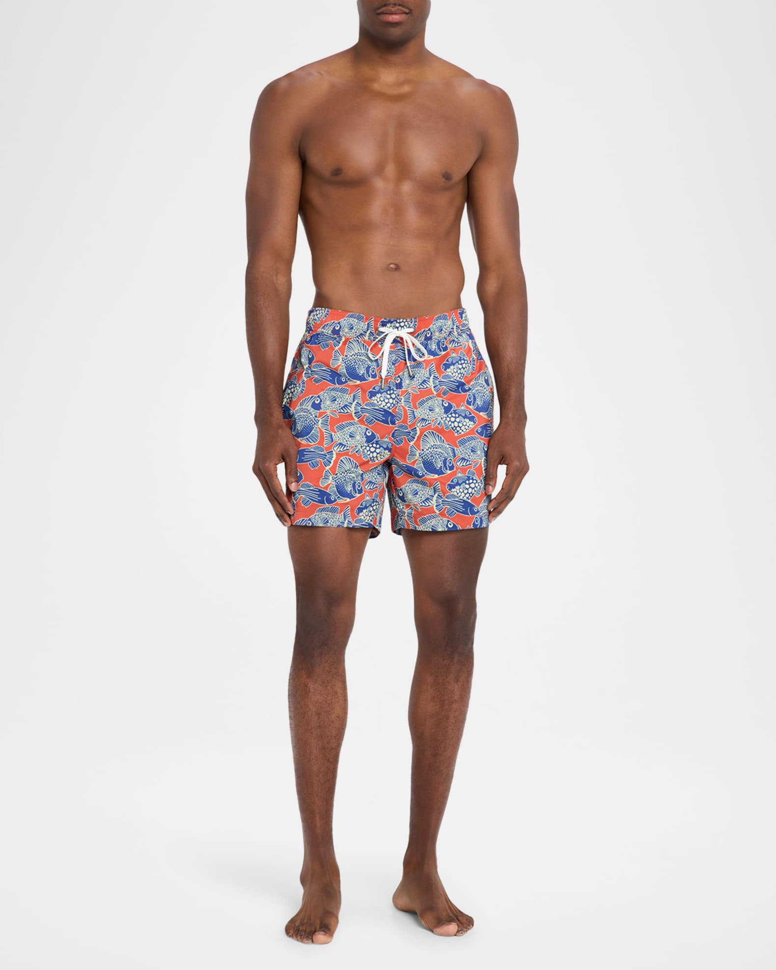 Onia Men's Charles 5" Inseam Fish Swim Trunks | Neiman Marcus