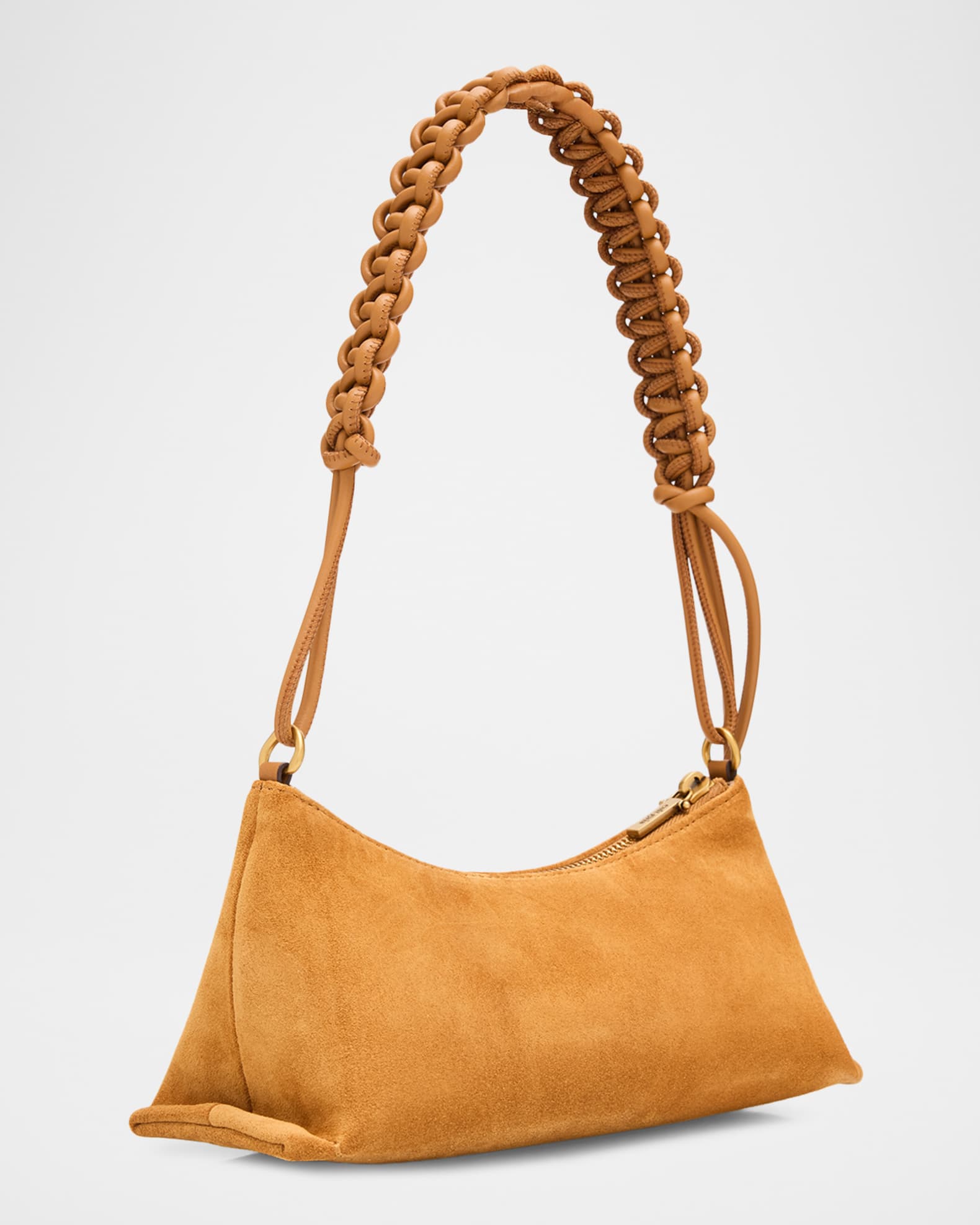 Cult Gaia Osa Braided-Strap Suede Shoulder Bag | Neiman Marcus