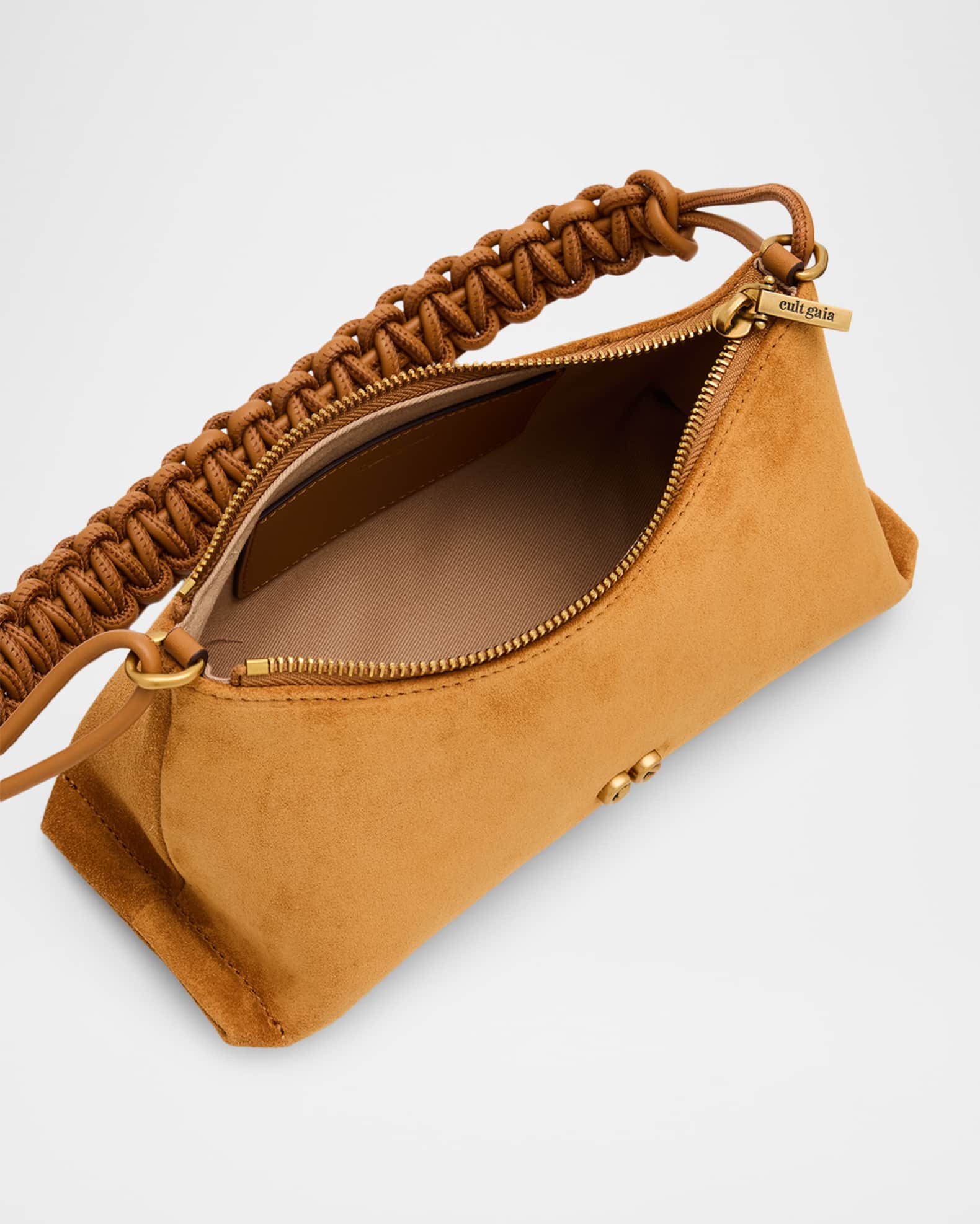 Cult Gaia Osa Braided-Strap Suede Shoulder Bag | Neiman Marcus
