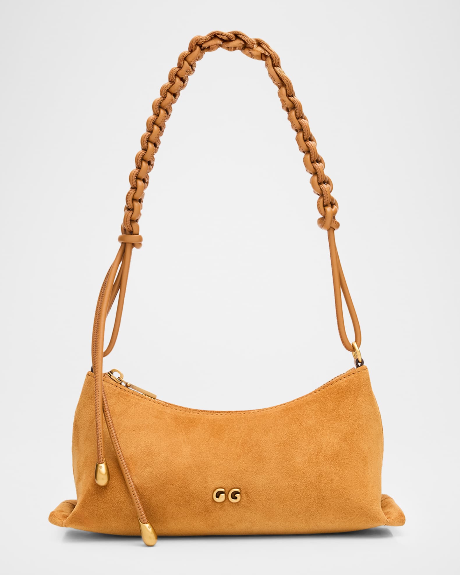 Cult Gaia Osa Braided-Strap Suede Shoulder Bag | Neiman Marcus