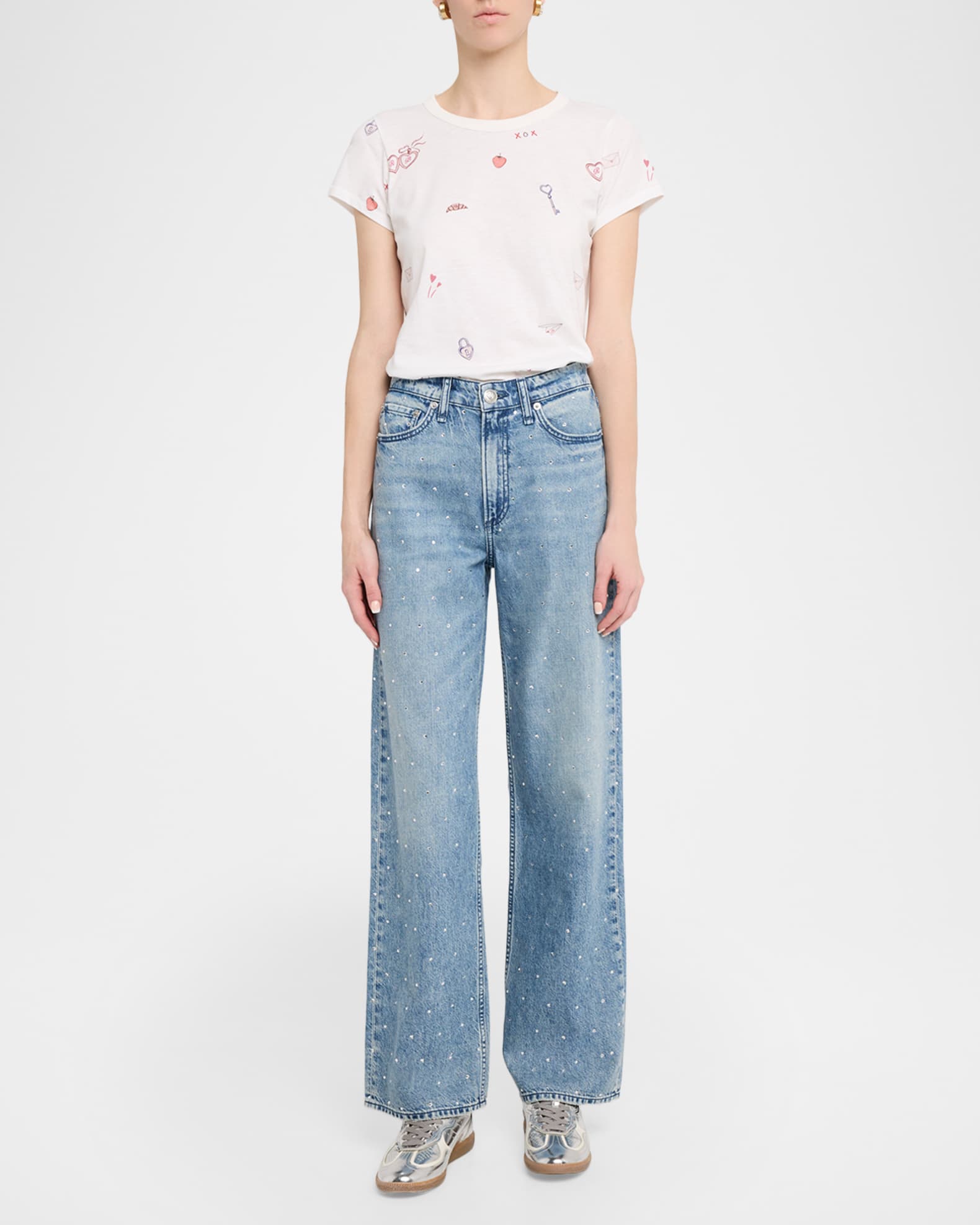 Rag & Bone All-Over Valentines Graphic Tee | Neiman Marcus