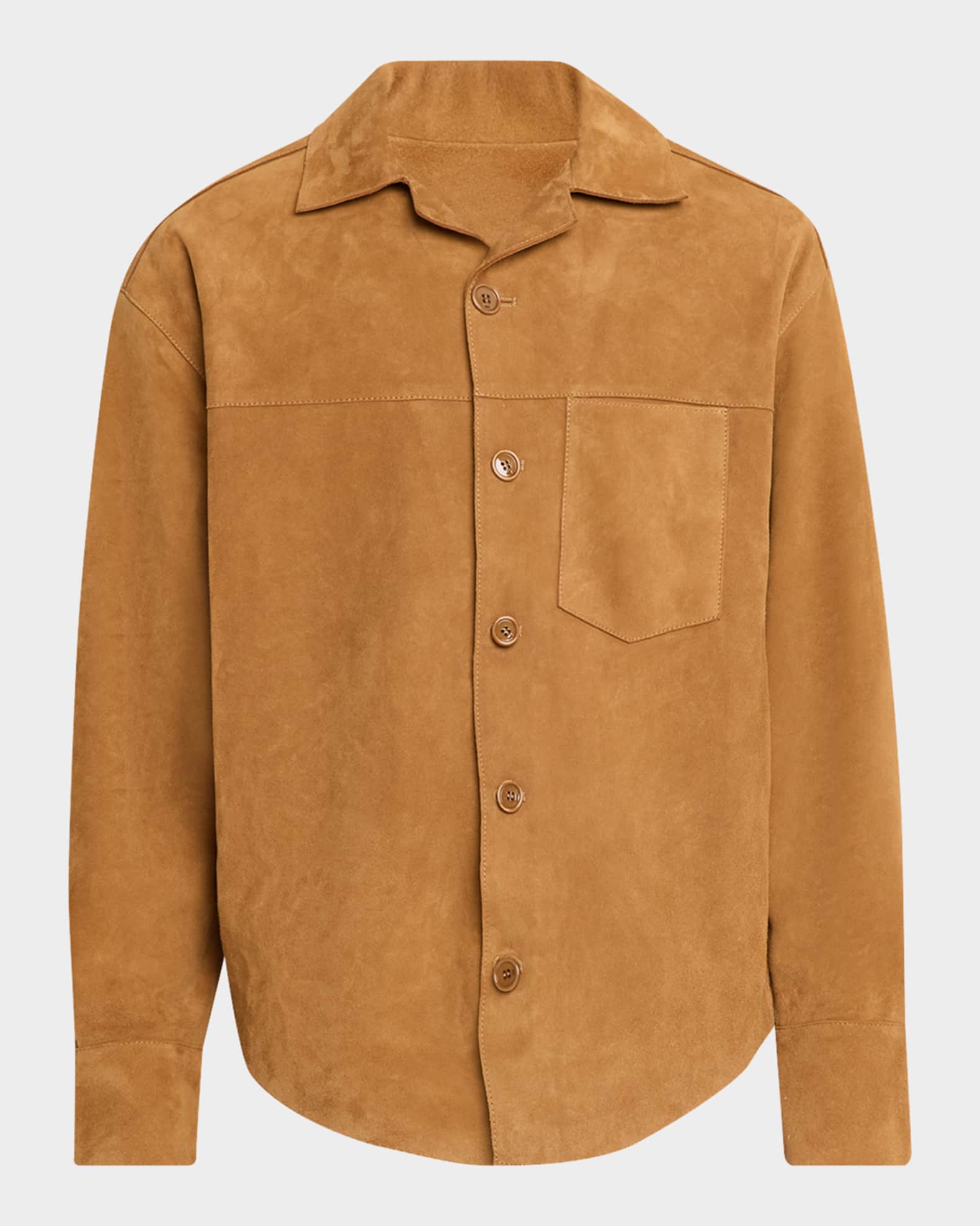 Ami Paris Men's Leather Button-Down Overshirt | Neiman Marcus