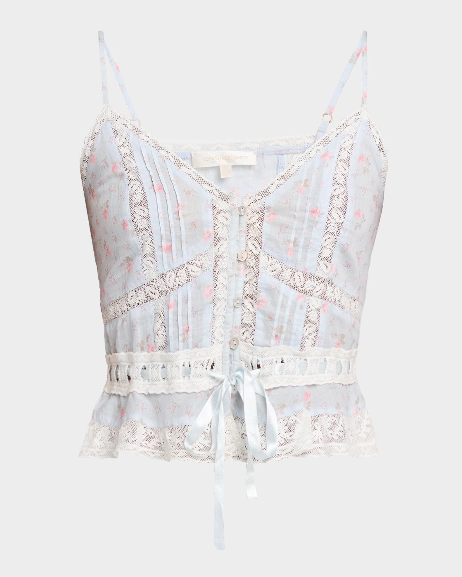 LoveShackFancy Avra Lace-Trim Tank Top | Neiman Marcus