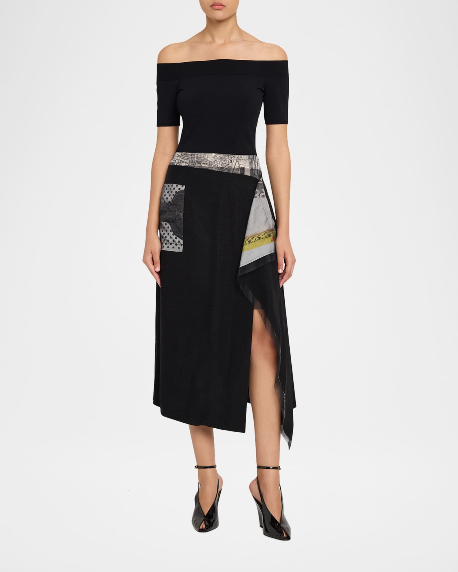 Jason Wu Collection Collage Print Deconstructed Midi Wrap Skirt ...