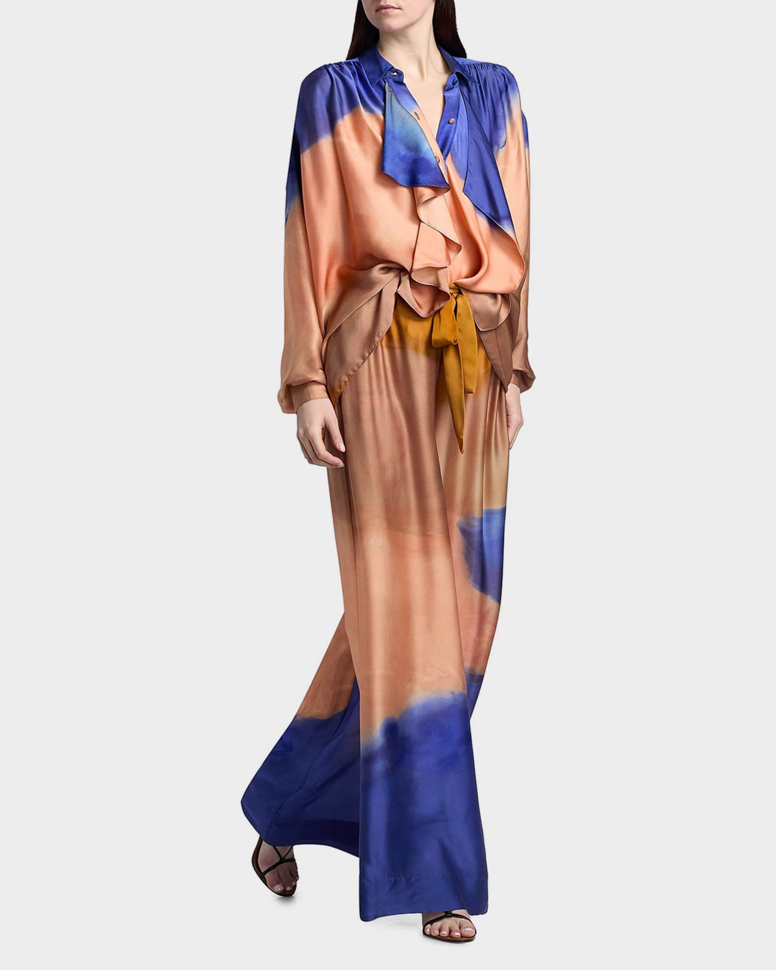 Ulla Johnson x Helen Frankenthaler Julien Silk-Chiffon Pants | Neiman ...