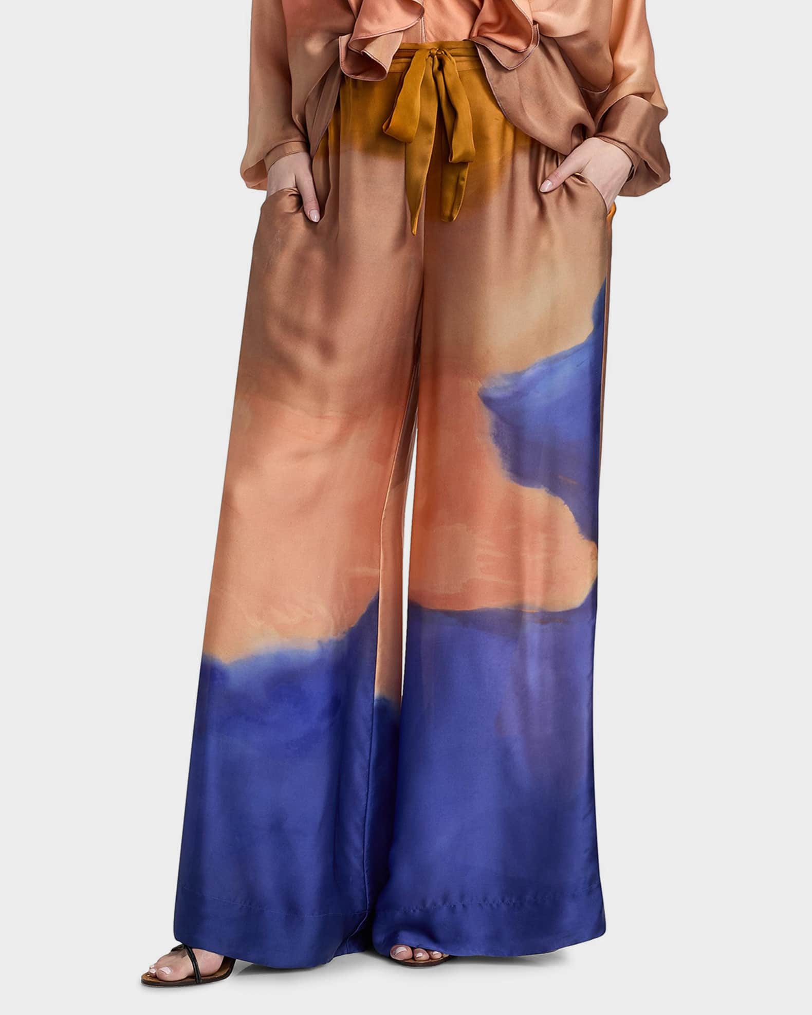 Ulla Johnson x Helen Frankenthaler Julien Silk-Chiffon Pants | Neiman ...