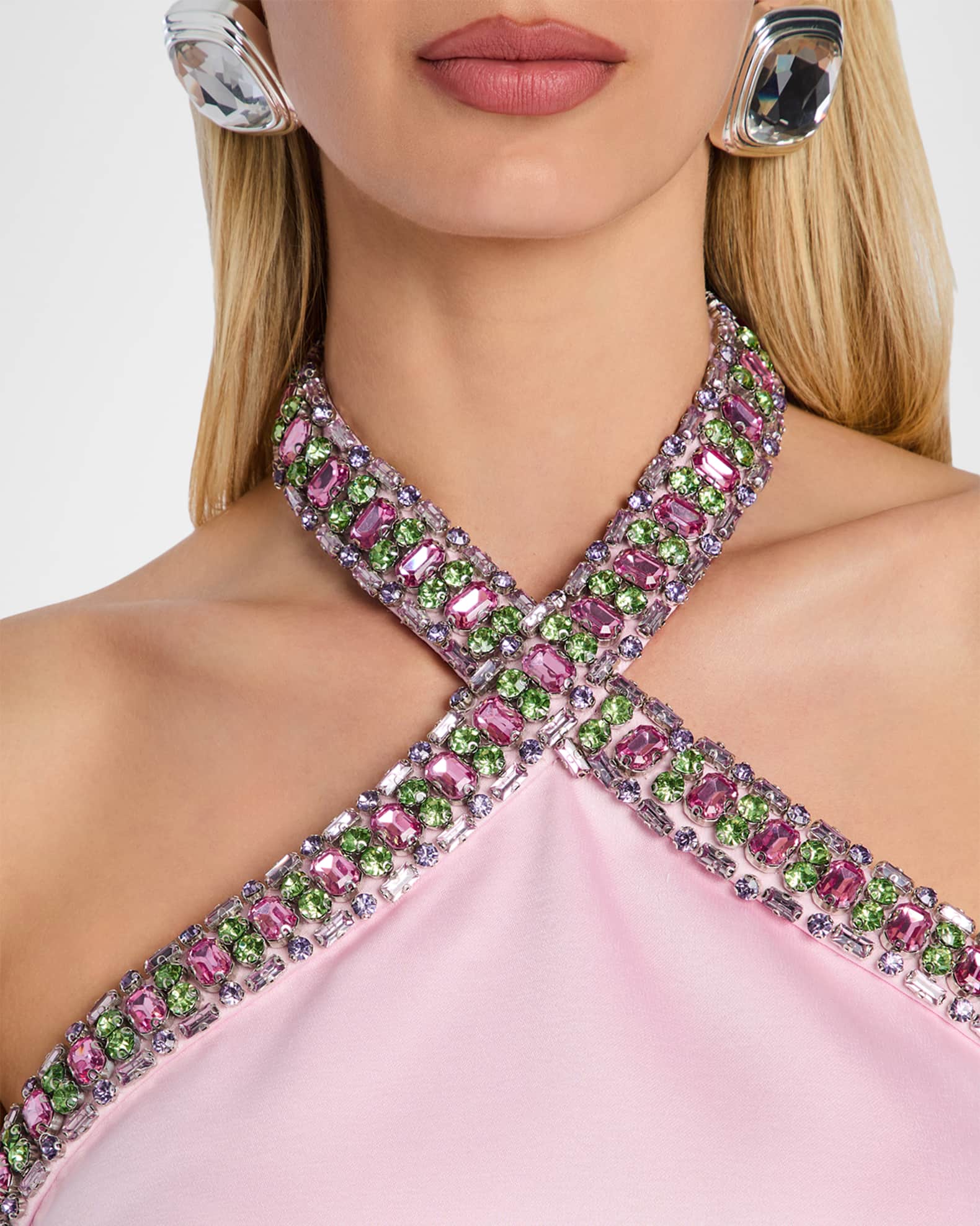 Retrofete Sabry Jeweled Halter Mini Dress | Neiman Marcus