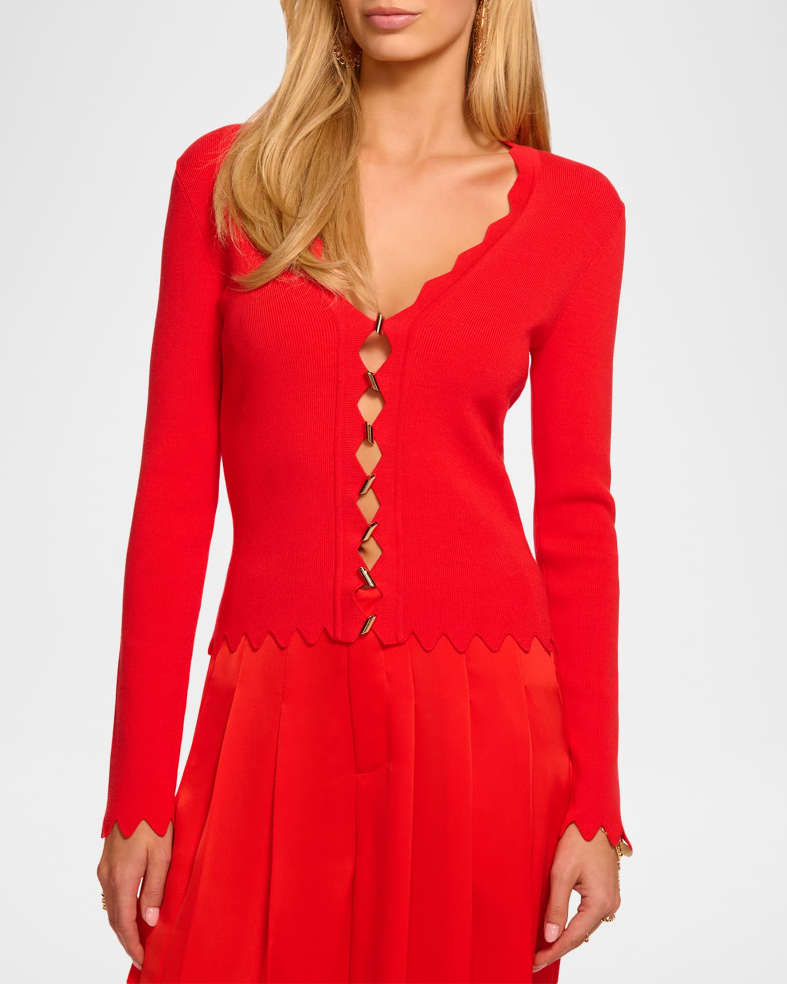 Ramy Brook Emma Ribbed Knit V-Neck Cardigan | Neiman Marcus