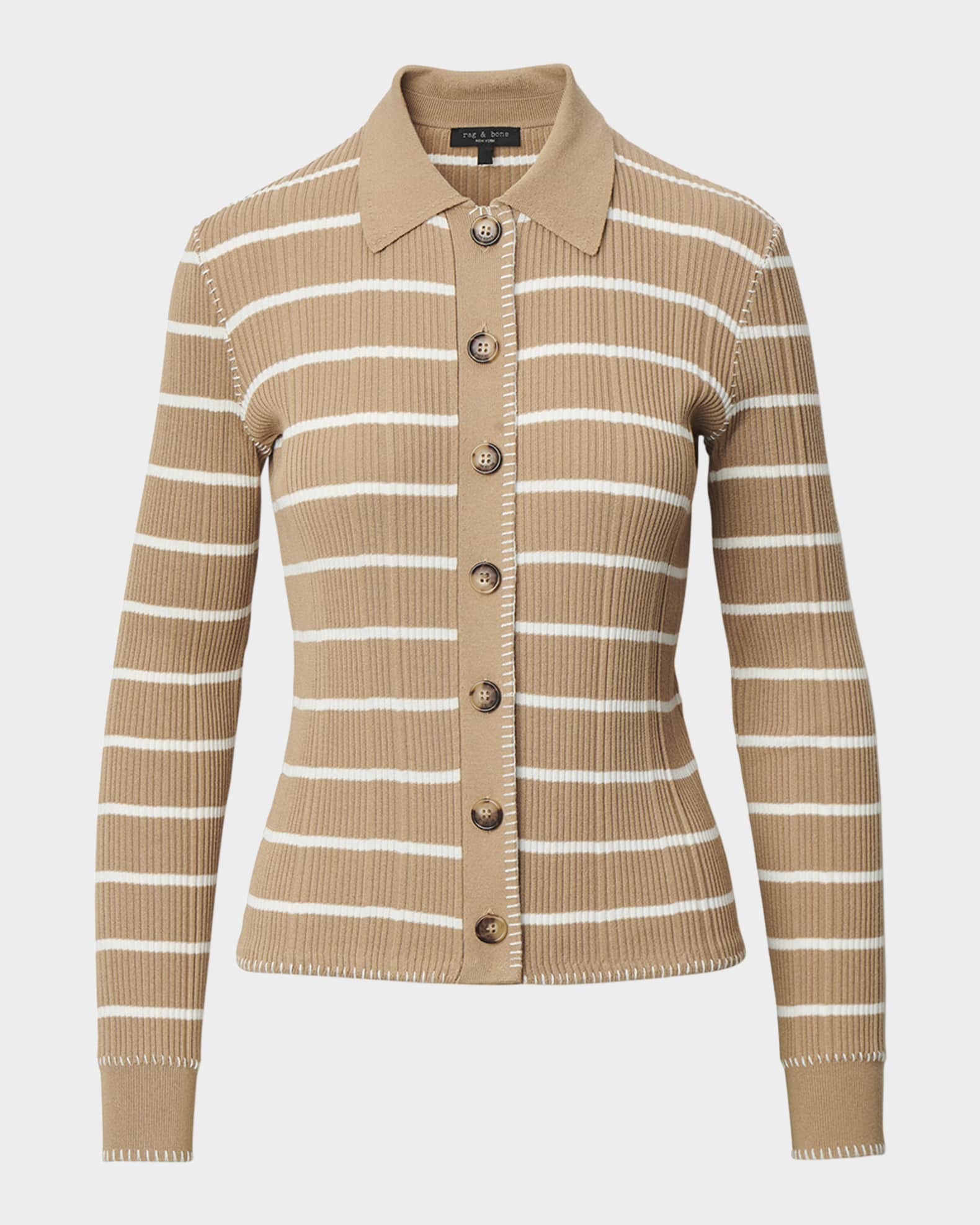 Rag & Bone Harper Striped Button-Down Cardigan | Neiman Marcus