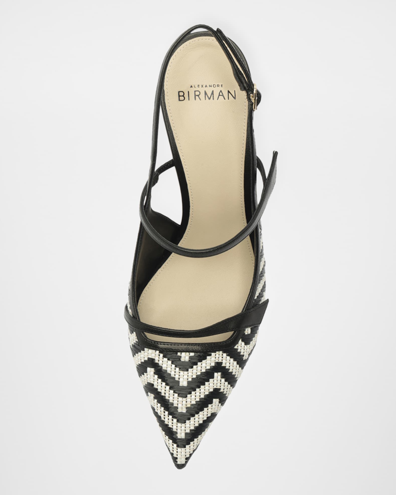 Alexandre Birman 85mm Tita Zig-Zag Raffia Slingback Pumps | Neiman Marcus
