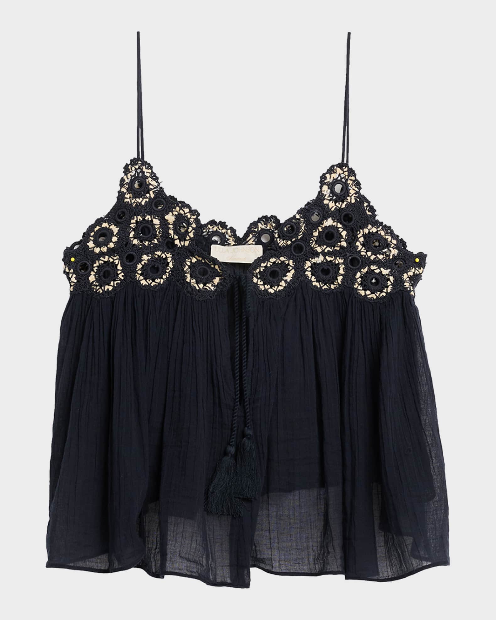 Ulla Johnson Alessia Embroidered Gauze Tank Top | Neiman Marcus