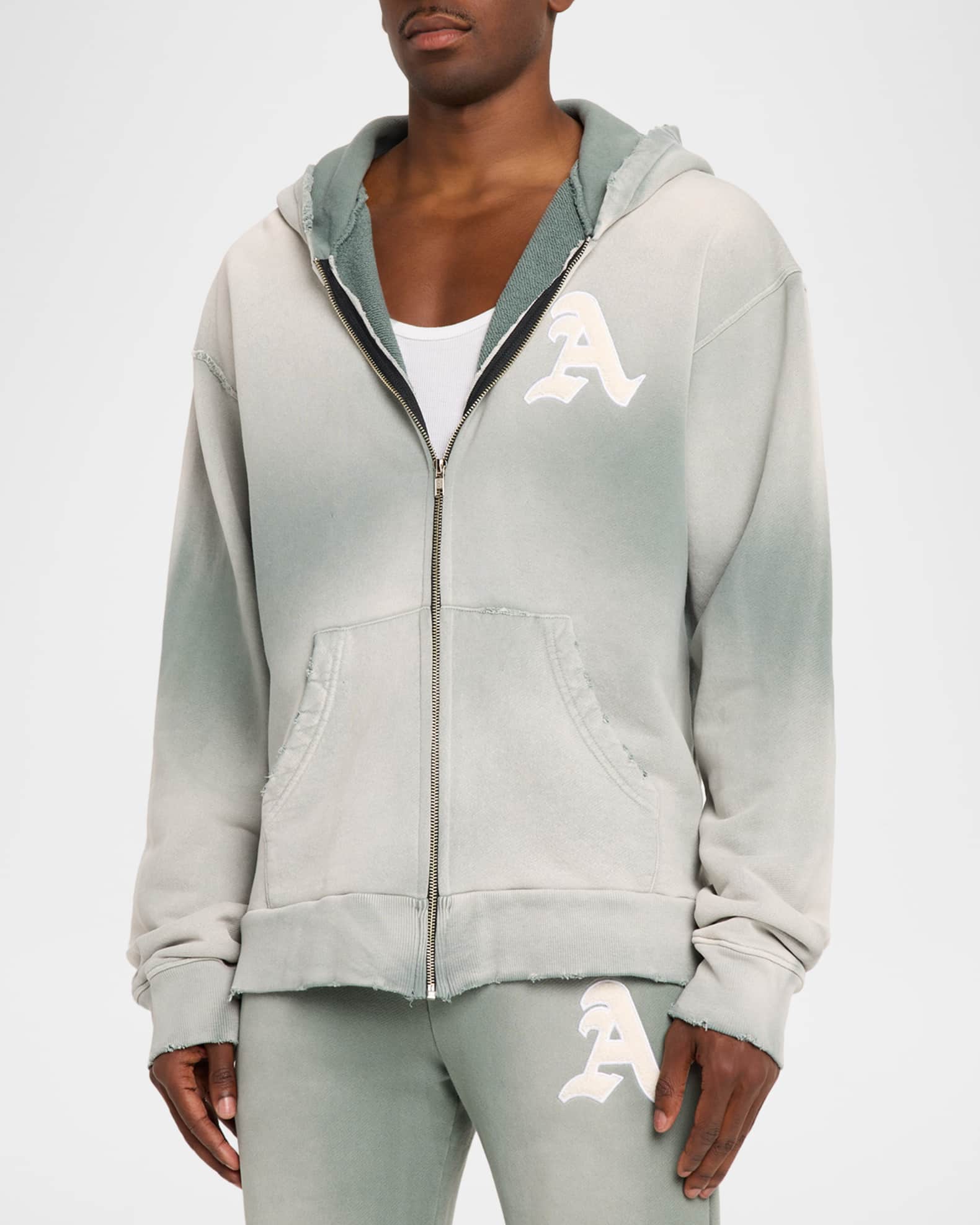 Alchemist Men's Cotton Monogram Full-Zip Hoodie | Neiman Marcus