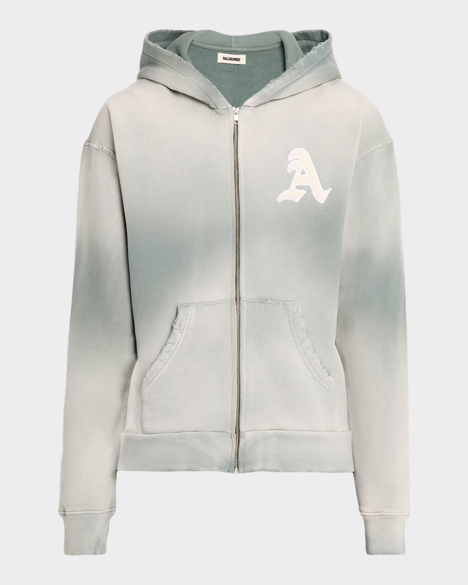 Alchemist Men's Cotton Monogram Full-Zip Hoodie | Neiman Marcus