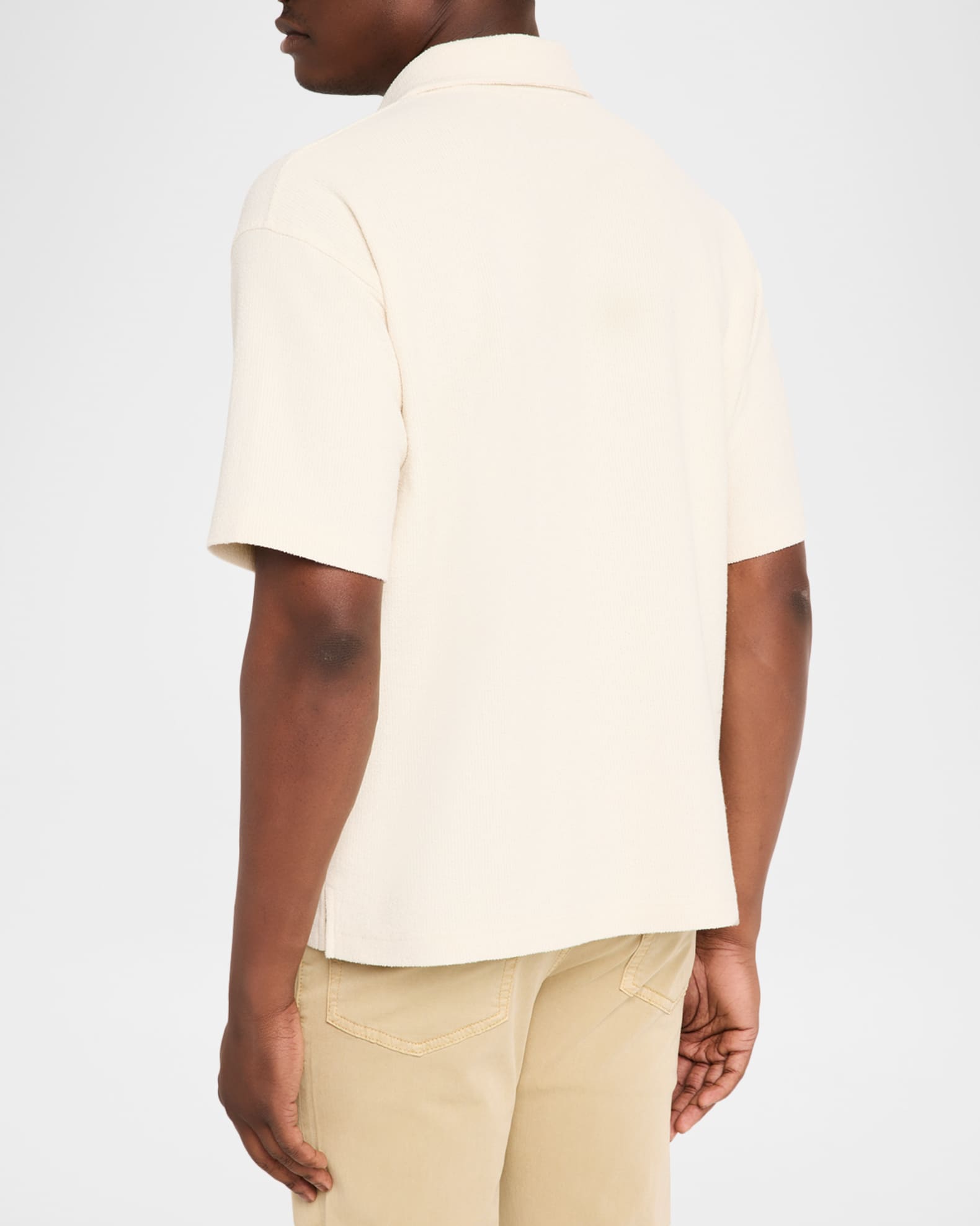 FRAME Men's Textured Johnny Collar Polo Shirt | Neiman Marcus