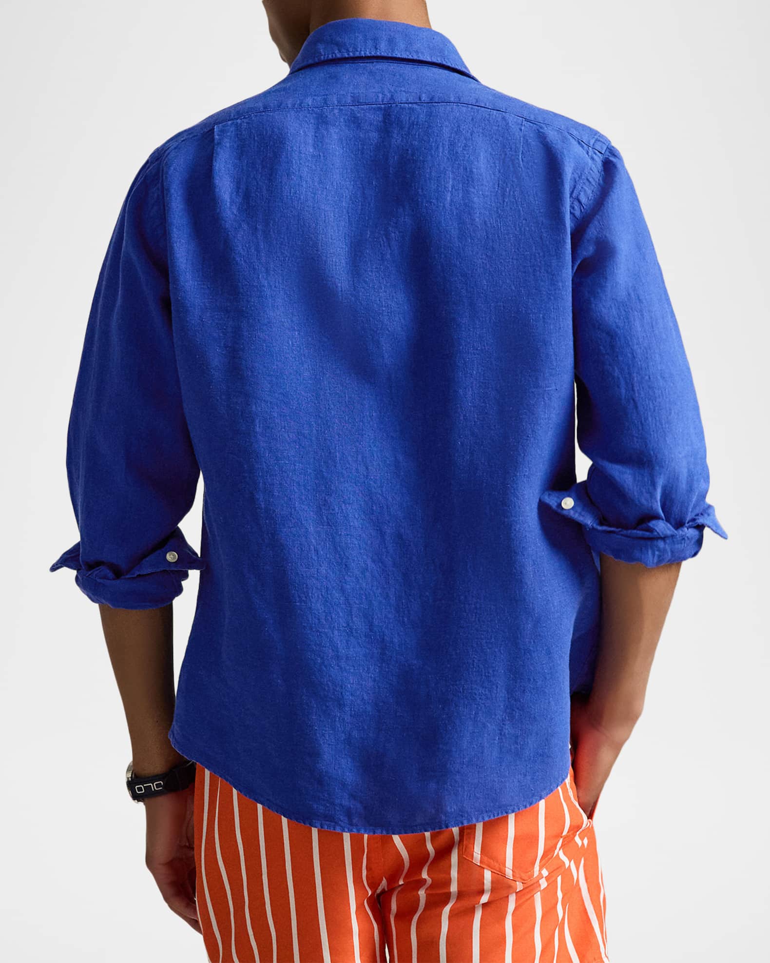 Polo Ralph Lauren Men's Slubbed Linen Button-Down Shirt | Neiman Marcus
