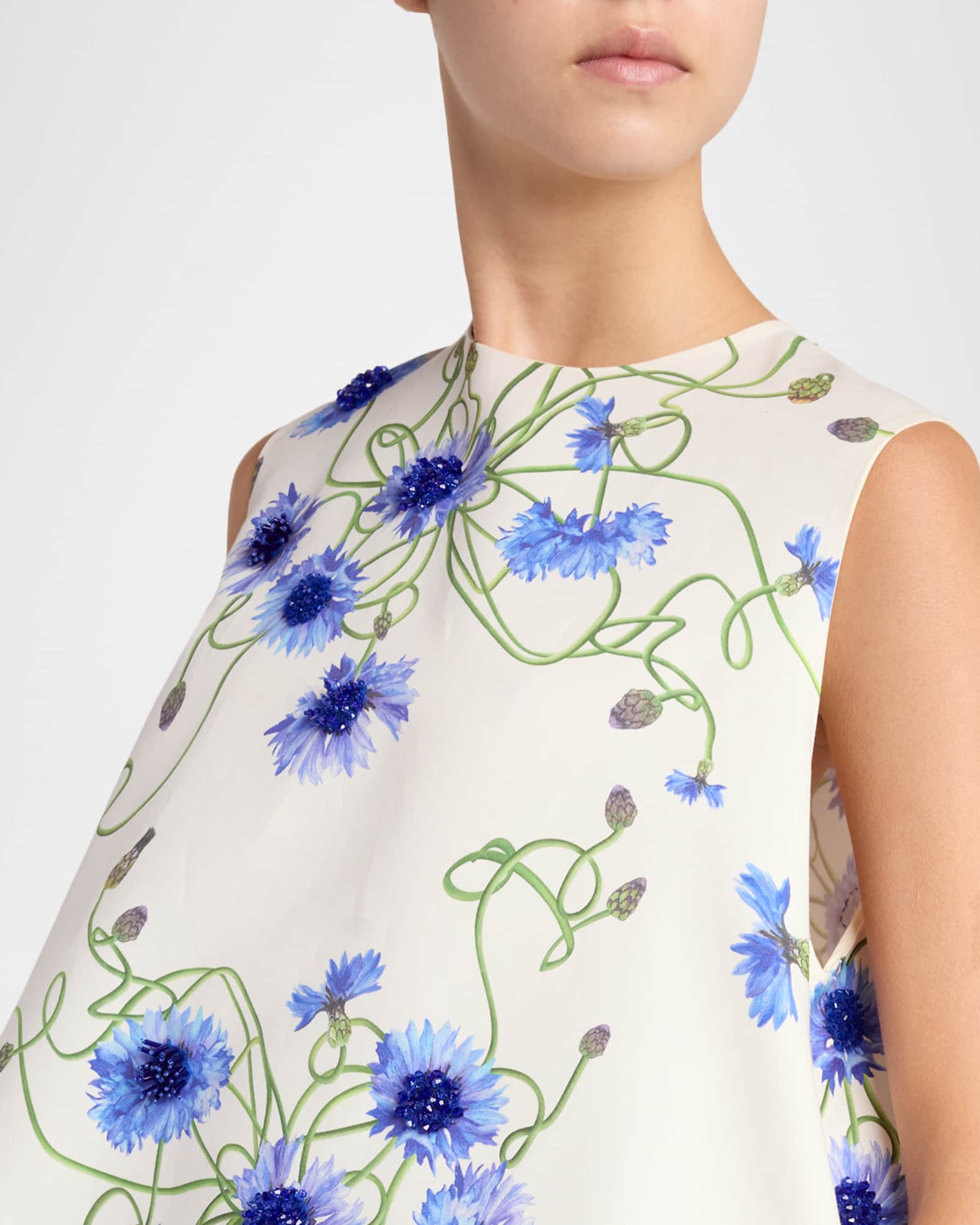 Stella McCartney Embellished Twisted Floral A-Line Mini Dress | Neiman ...